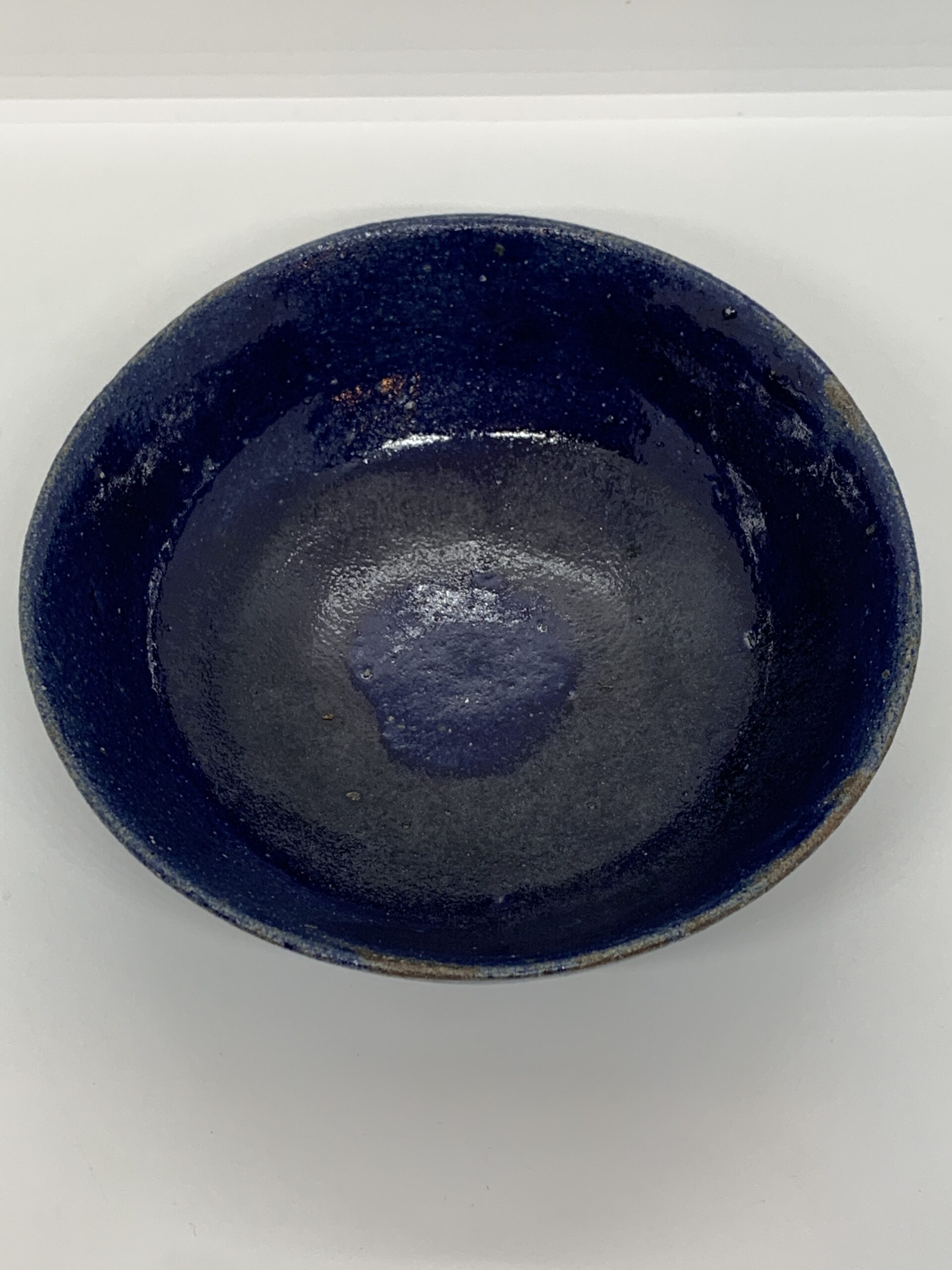 Blue Pottery Bowl marked GT 17cm wide - Vintage Keepsakes