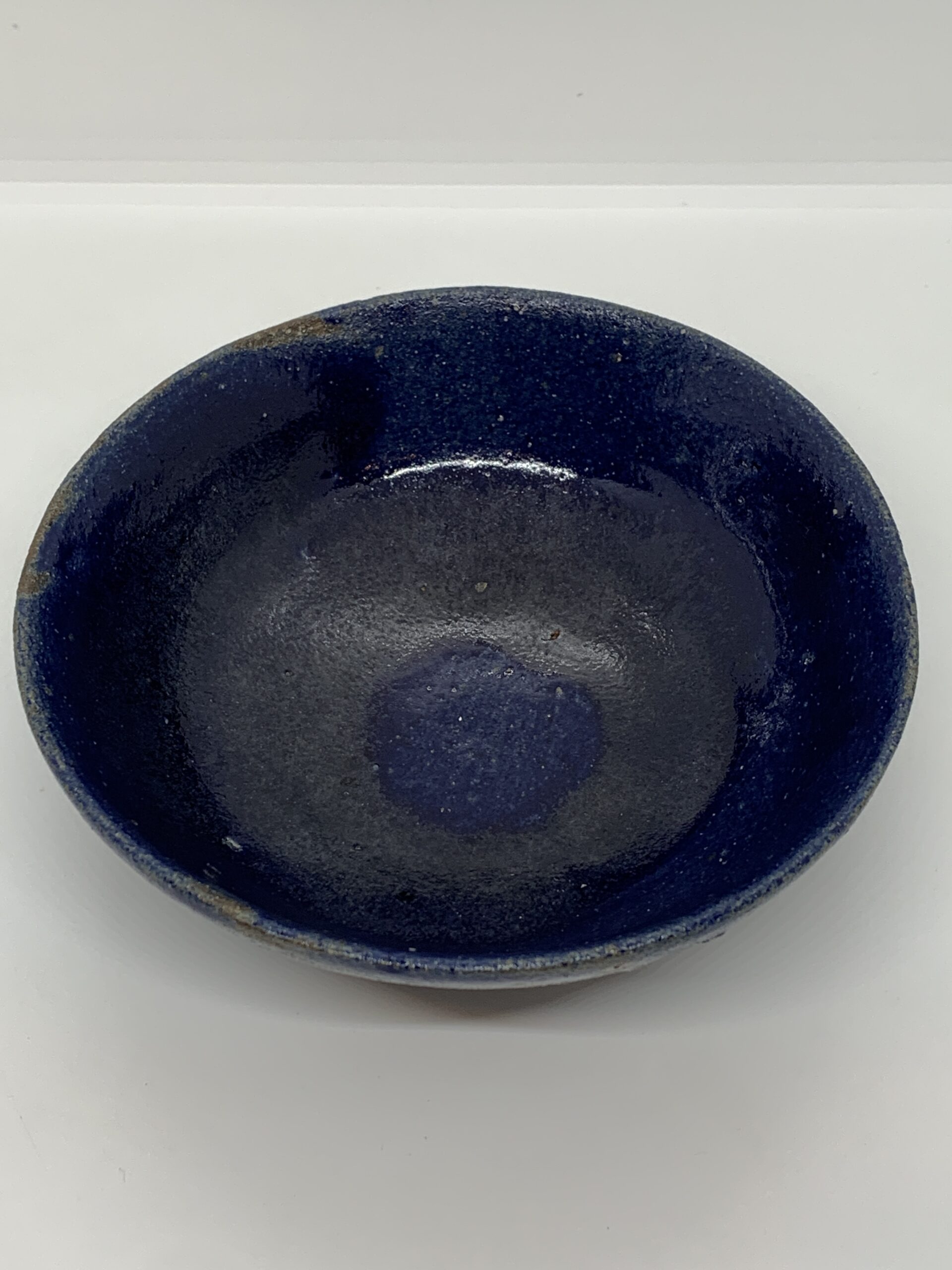 Blue Pottery Bowl marked GT 17cm wide - Vintage Keepsakes