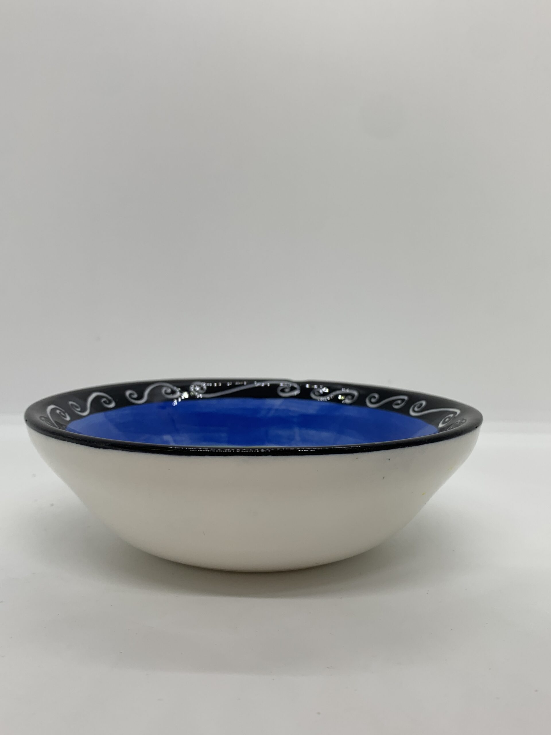 Pottery 13cm Bowl with Tulips Pattern - marked Scattered Pictures ...