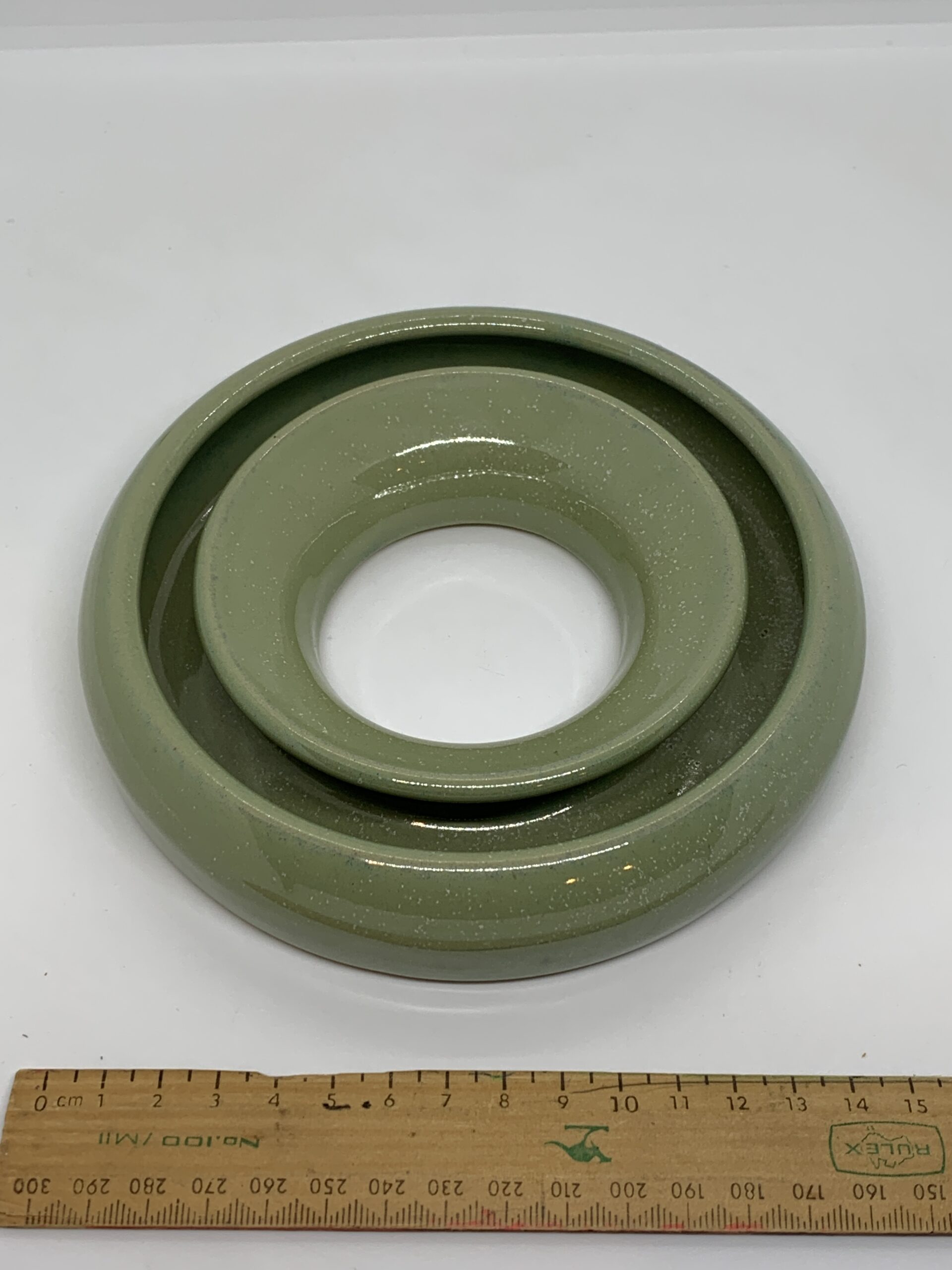 Sally Clegg Ring Vase Tasmania Pottery 16cm wide - Vintage Keepsakes