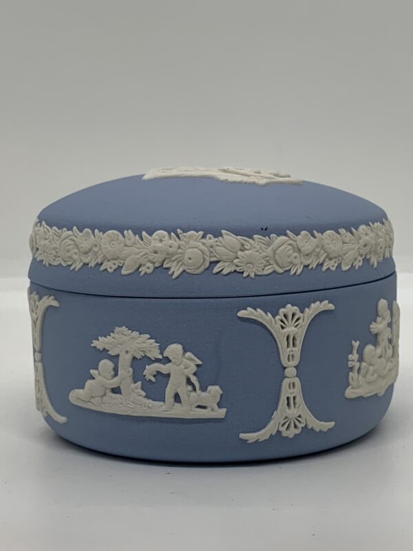 Wedgwood Powder Blue Jasperware Bean shaped Trinket - Vintage Keepsakes