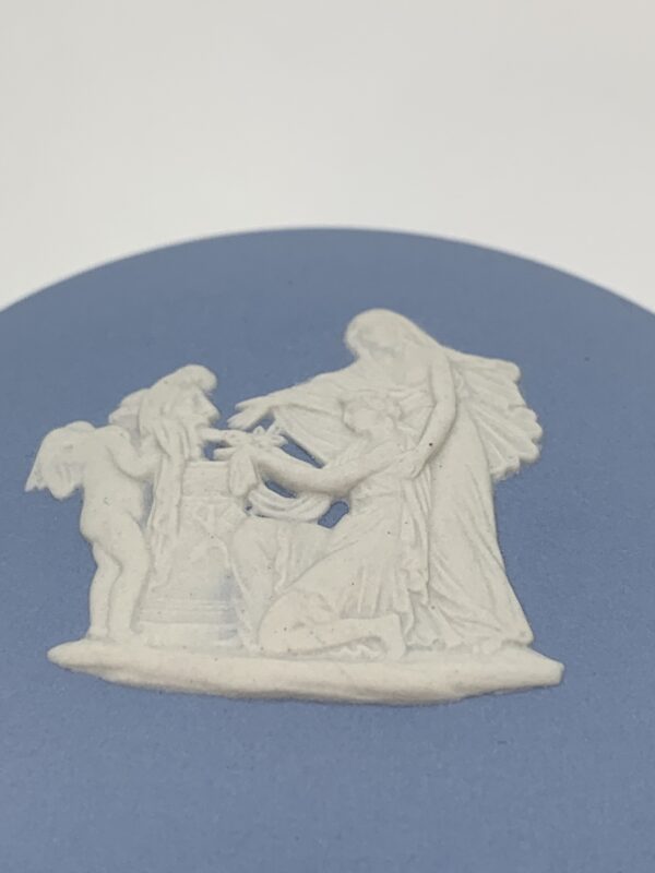 Wedgwood Powder Blue Jasperware Bean shaped Trinket - Vintage Keepsakes