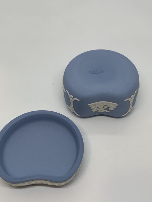 Wedgwood Powder Blue Jasperware Bean shaped Trinket - Vintage Keepsakes