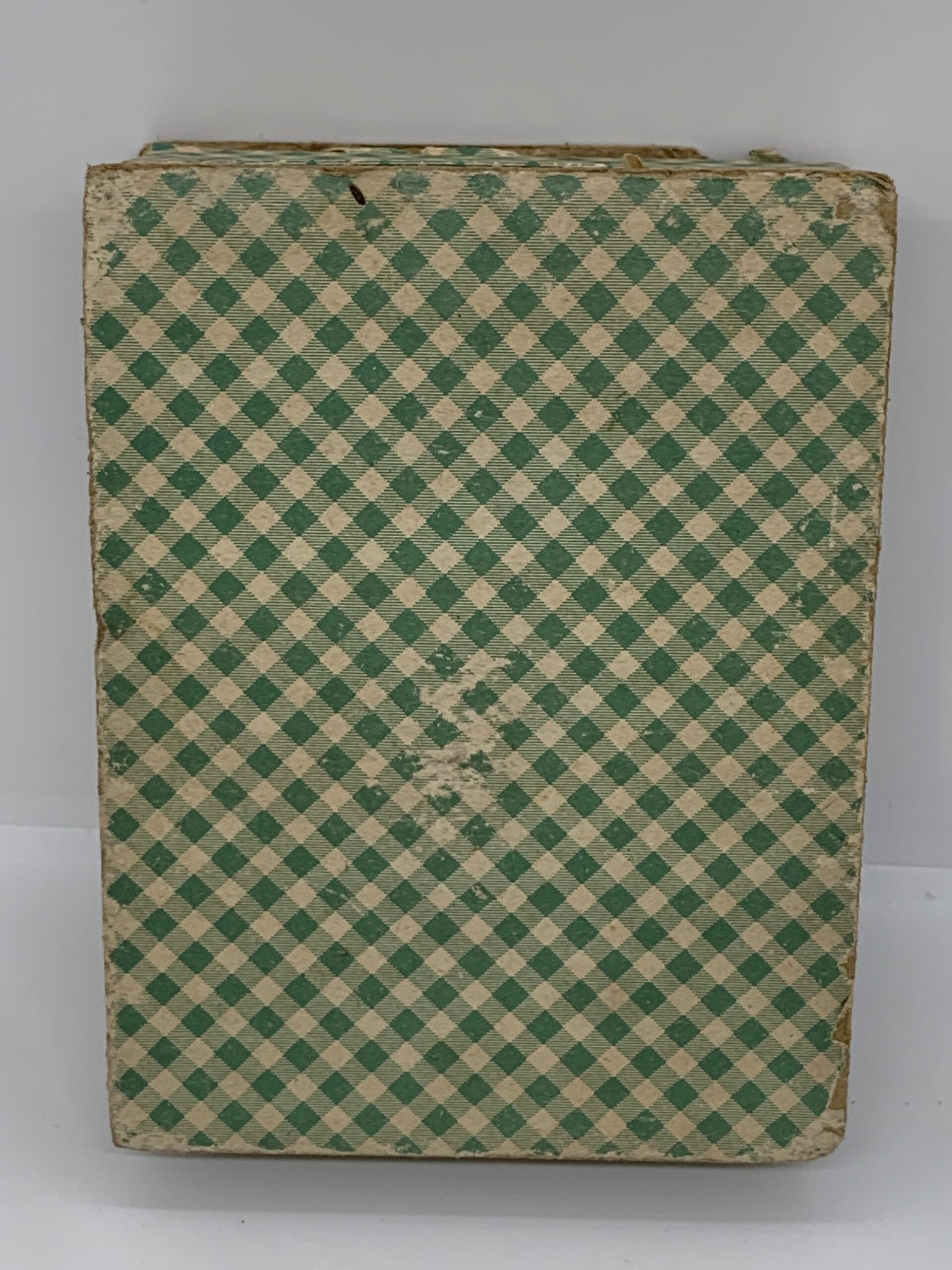 Box of Wooden Checkers Pieces in box with Pretty Maiden - Vintage Keepsakes