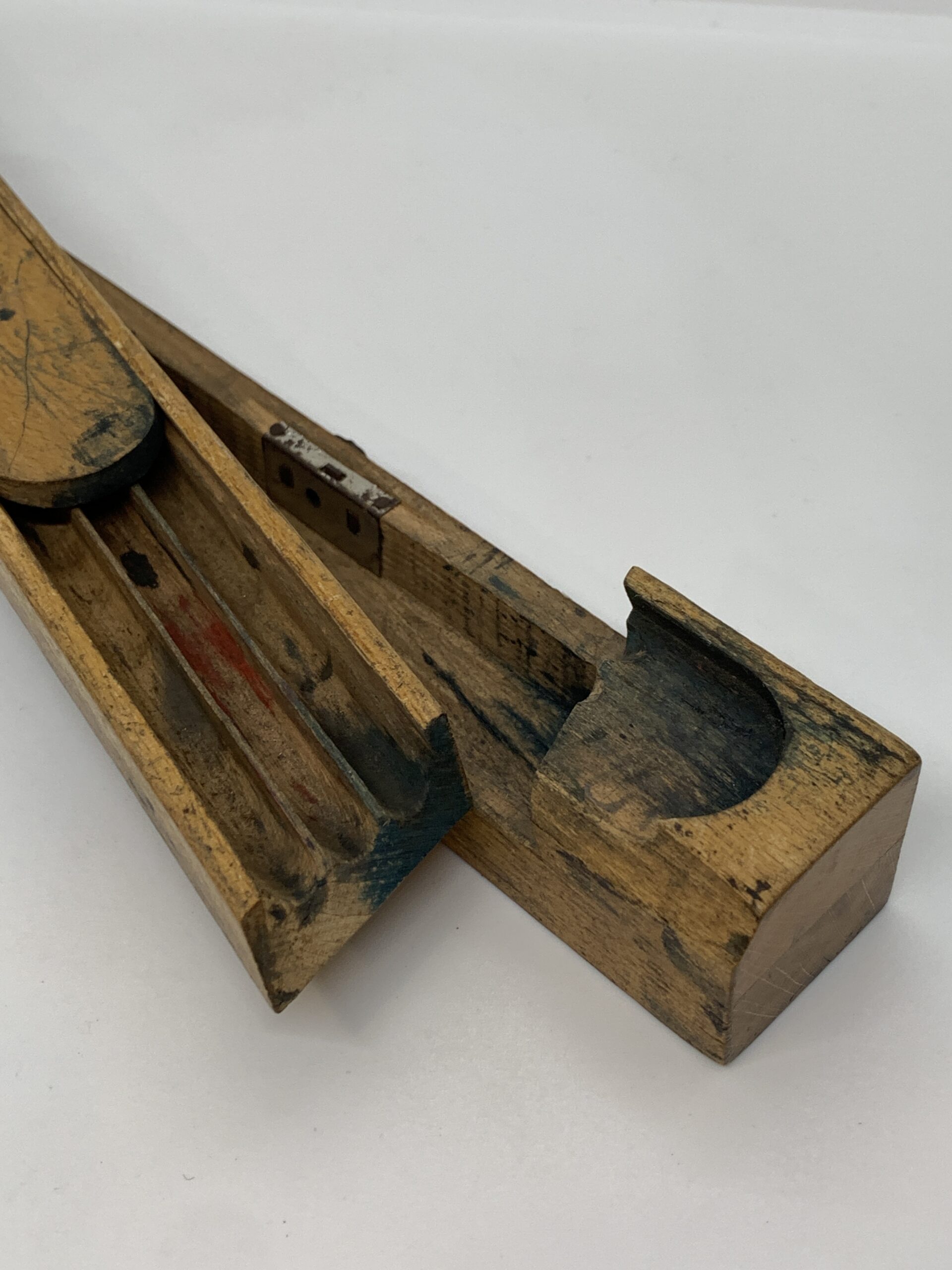 Vintage Wooden Two Tier Pencil Case with Slide Top and Lock (no Key) AF ...