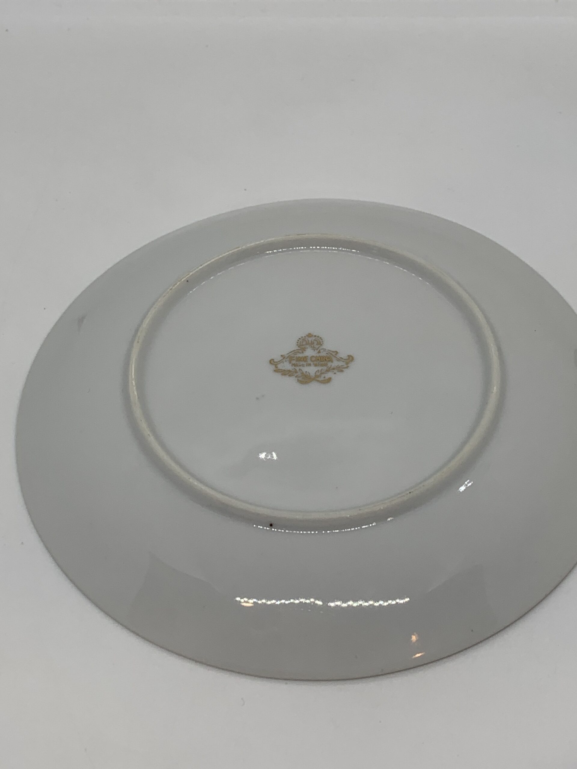 Japanese Fine China Blue Plate Rose 16cm - Vintage Keepsakes