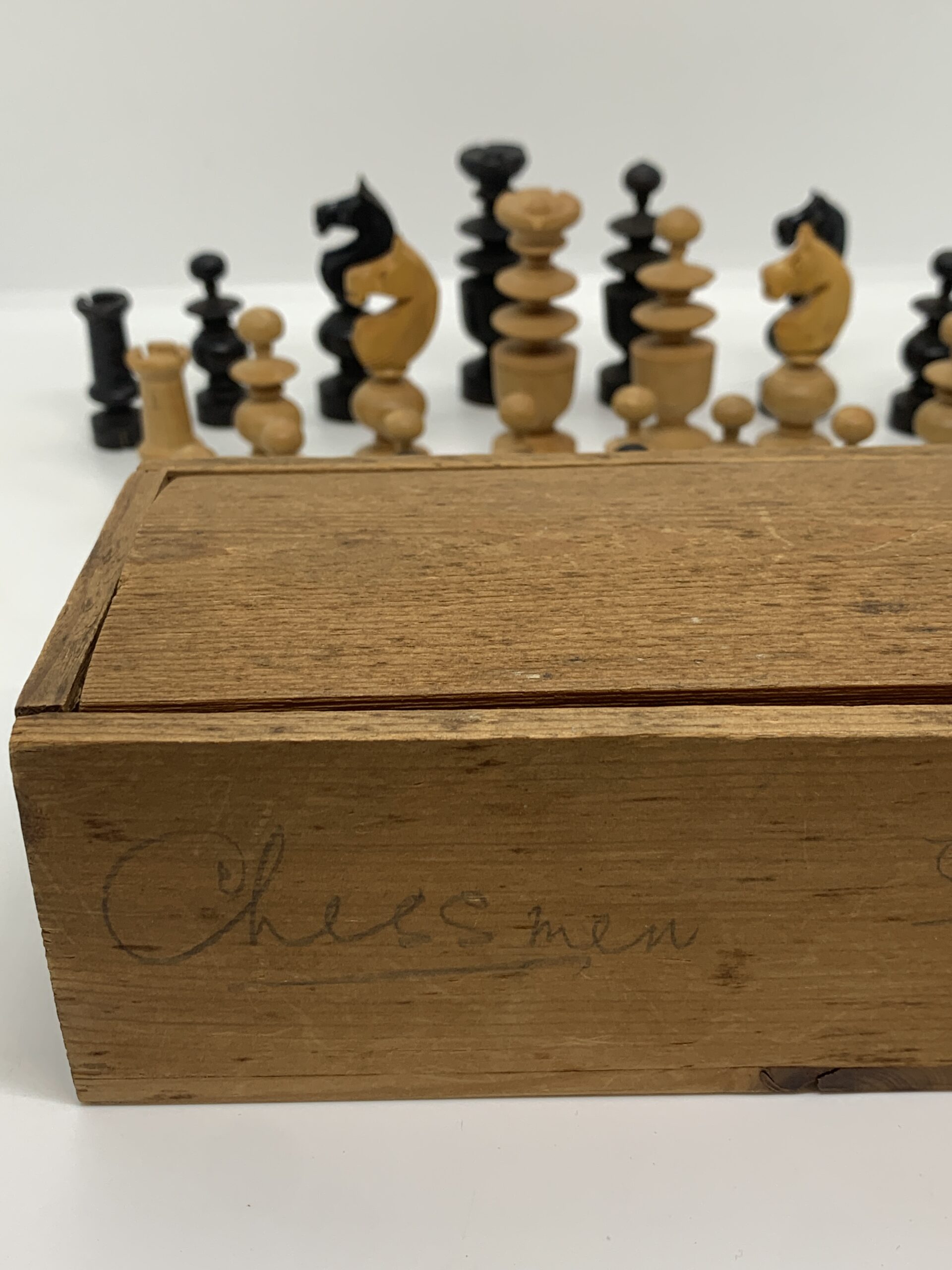 Vintage Wooden Chess Set - Ornate Detailed Pieces (King 7cm high ...