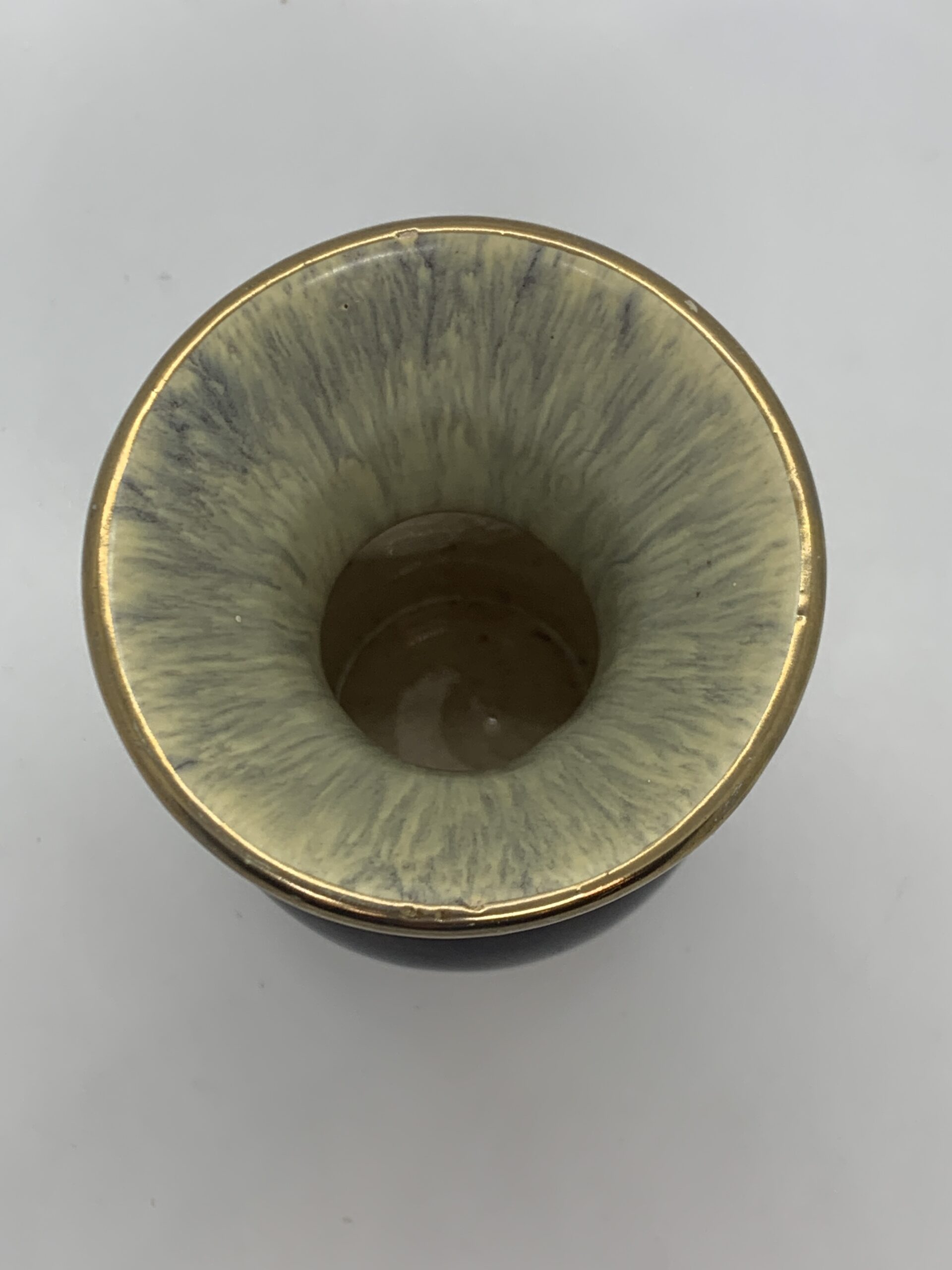 Pottery Vase with Gilt Lip 8cm high (marked Foreign to base) - Vintage ...