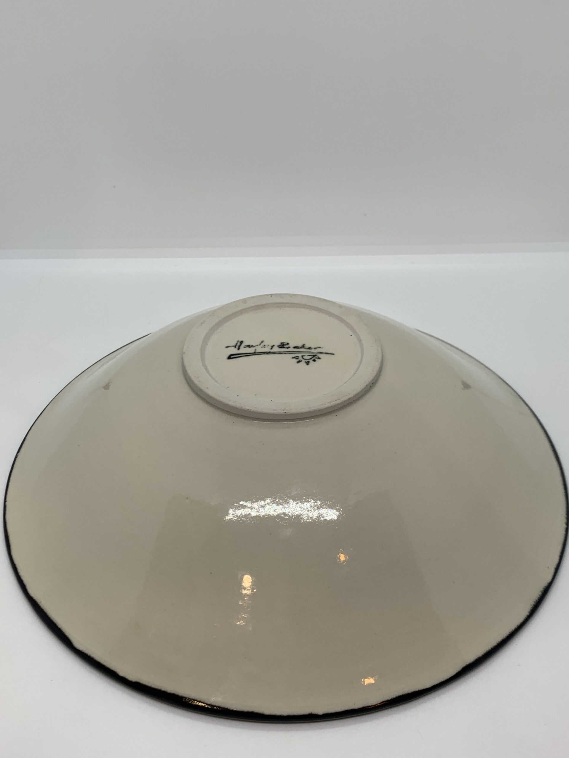 Studio Pottery 25cm Bowl with Cow image - marked on base (AF) - Vintage ...