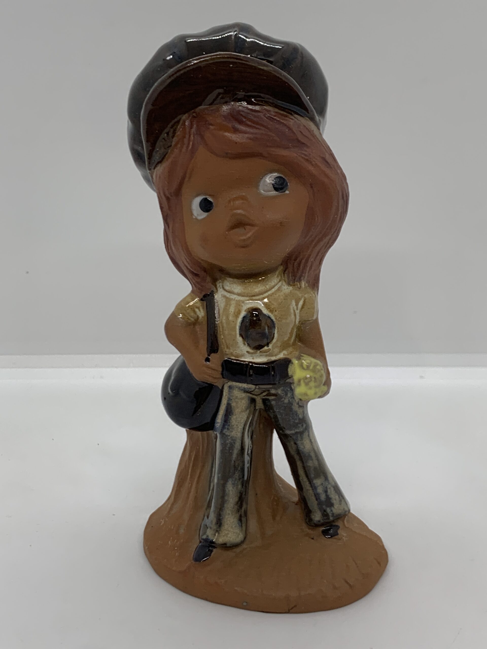 Japanese Ceramic Groovy Girl with Handbag (damaged hat peak) 17cm ...