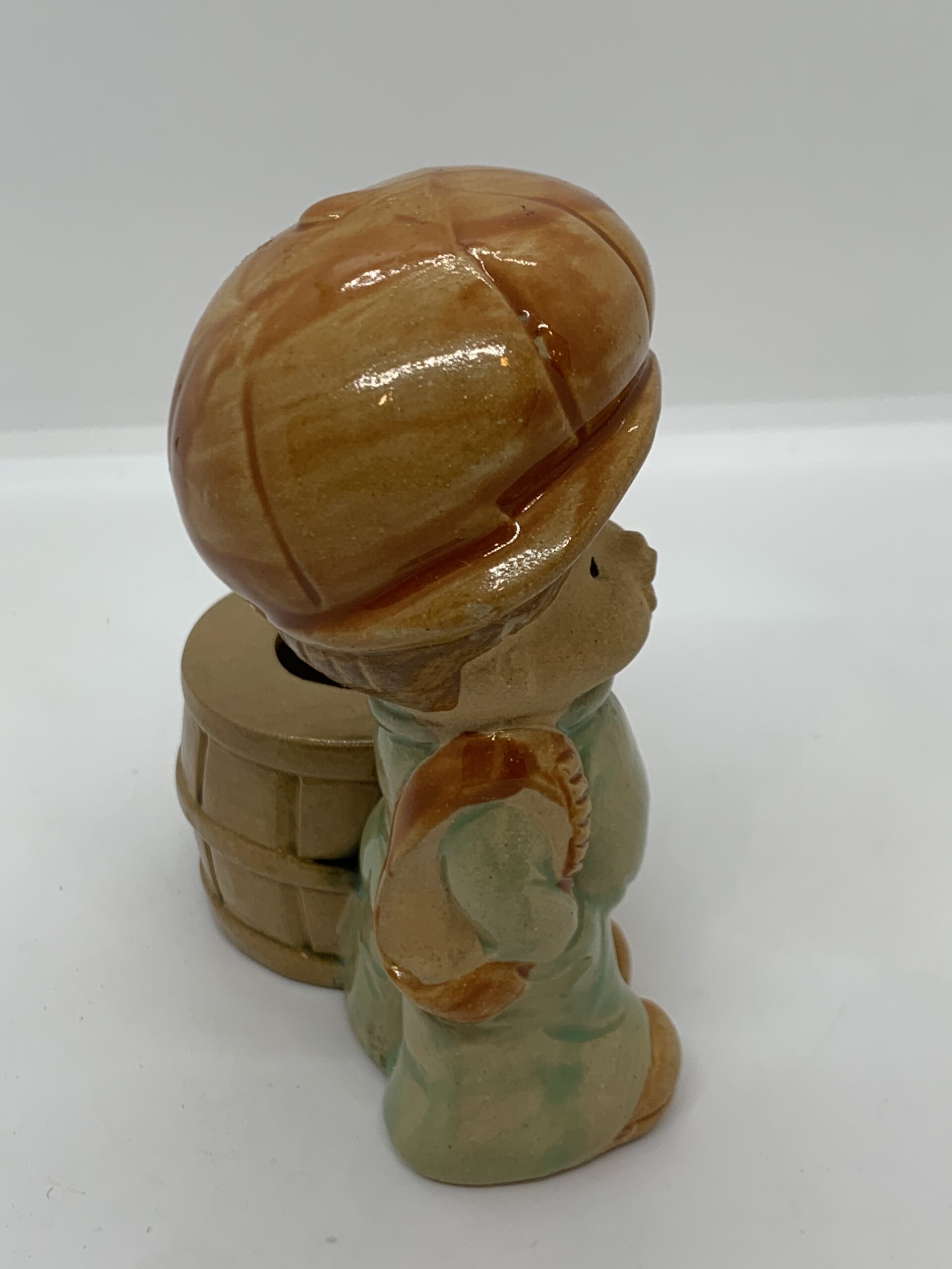 Japanese Ceramic Boy with Barrel Vase 12cm (toothpick holder) - Vintage ...