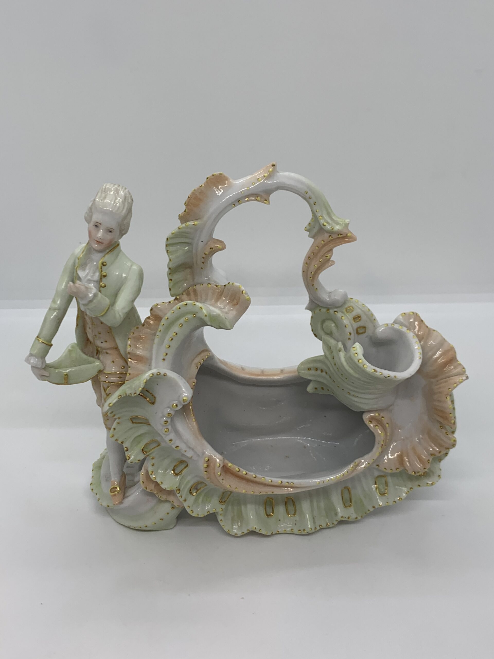 Porcelain Boat Shaped Vase with Handle 17cm - Vintage Keepsakes