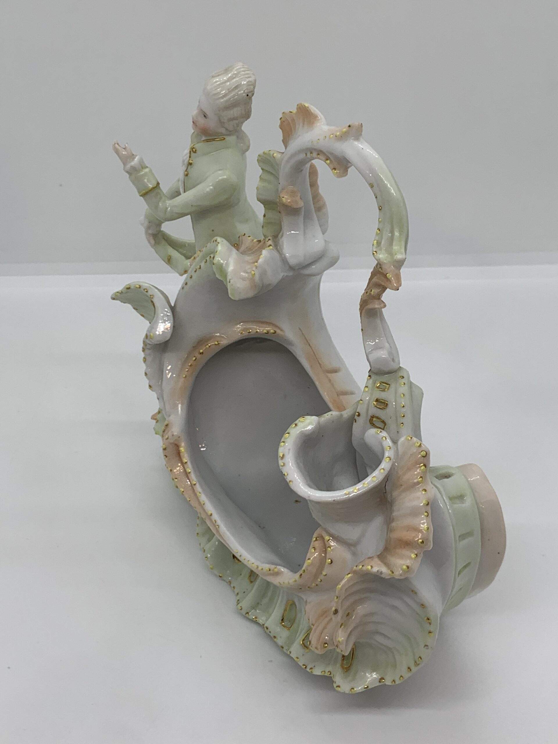 Porcelain Boat Shaped Vase with Handle 17cm - Vintage Keepsakes