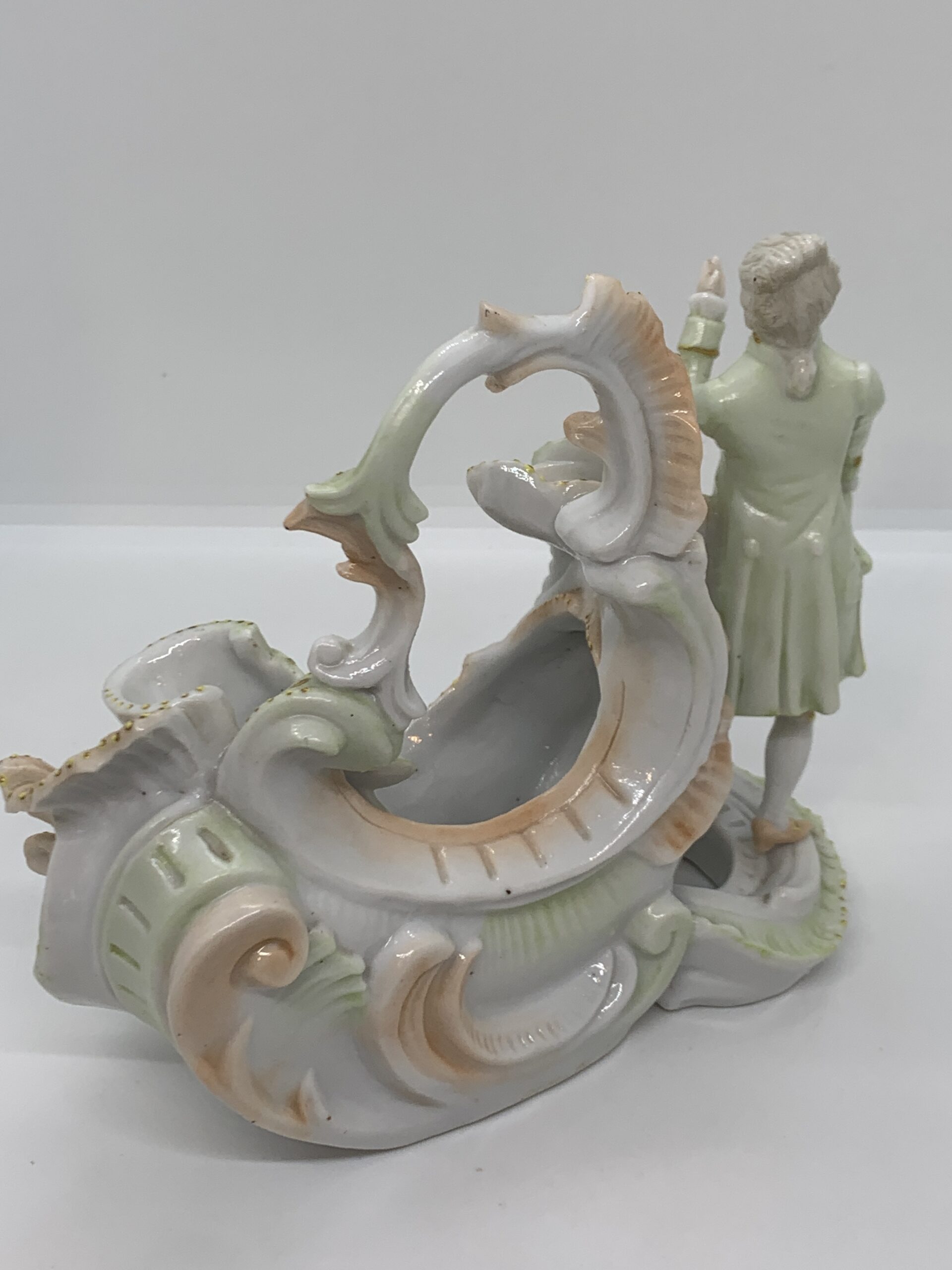 Porcelain Boat Shaped Vase with Handle 17cm - Vintage Keepsakes