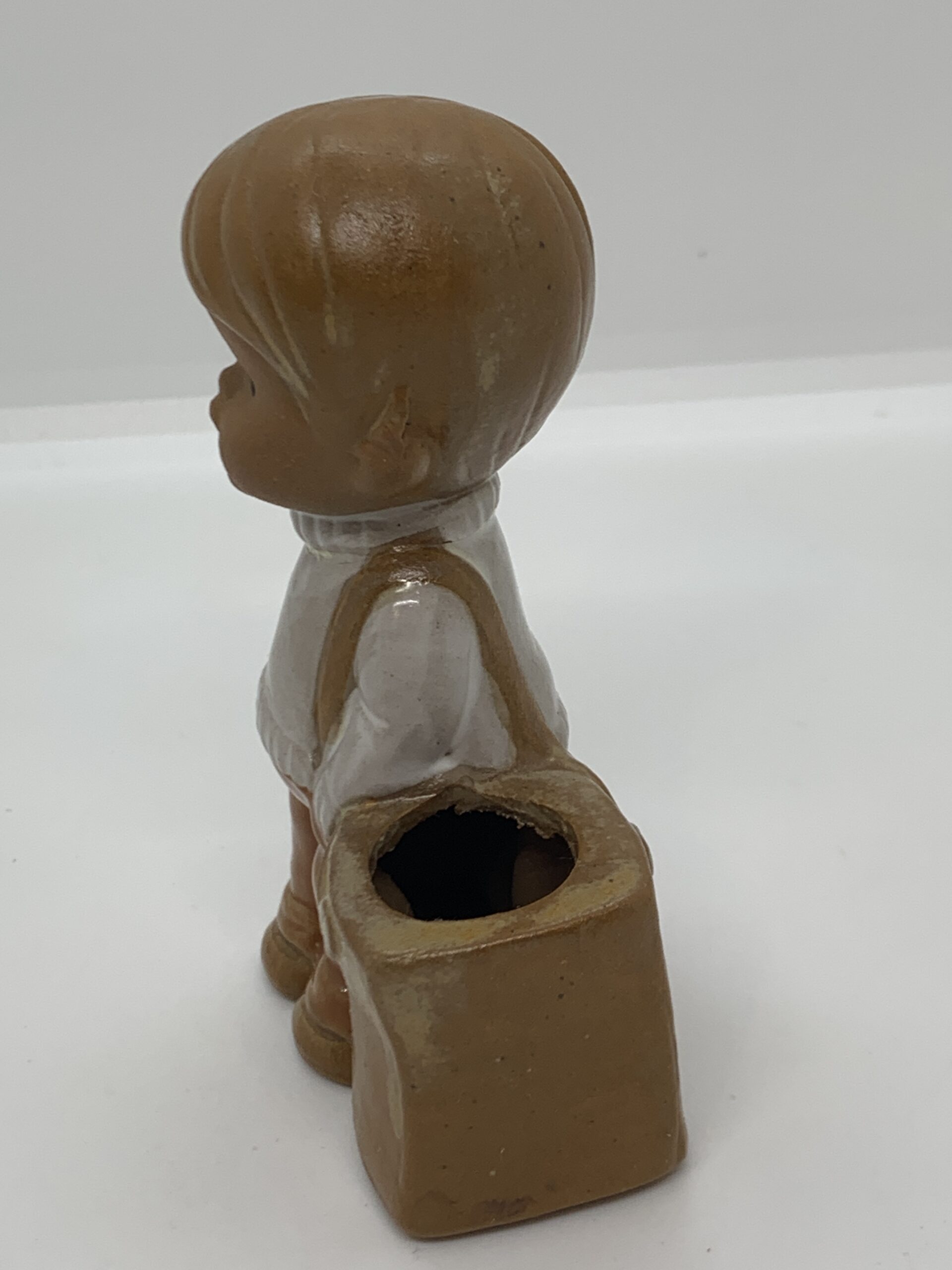 Vintage Japanese Ceramic Boy with Pot 10cm (toothpick holder) - Vintage ...