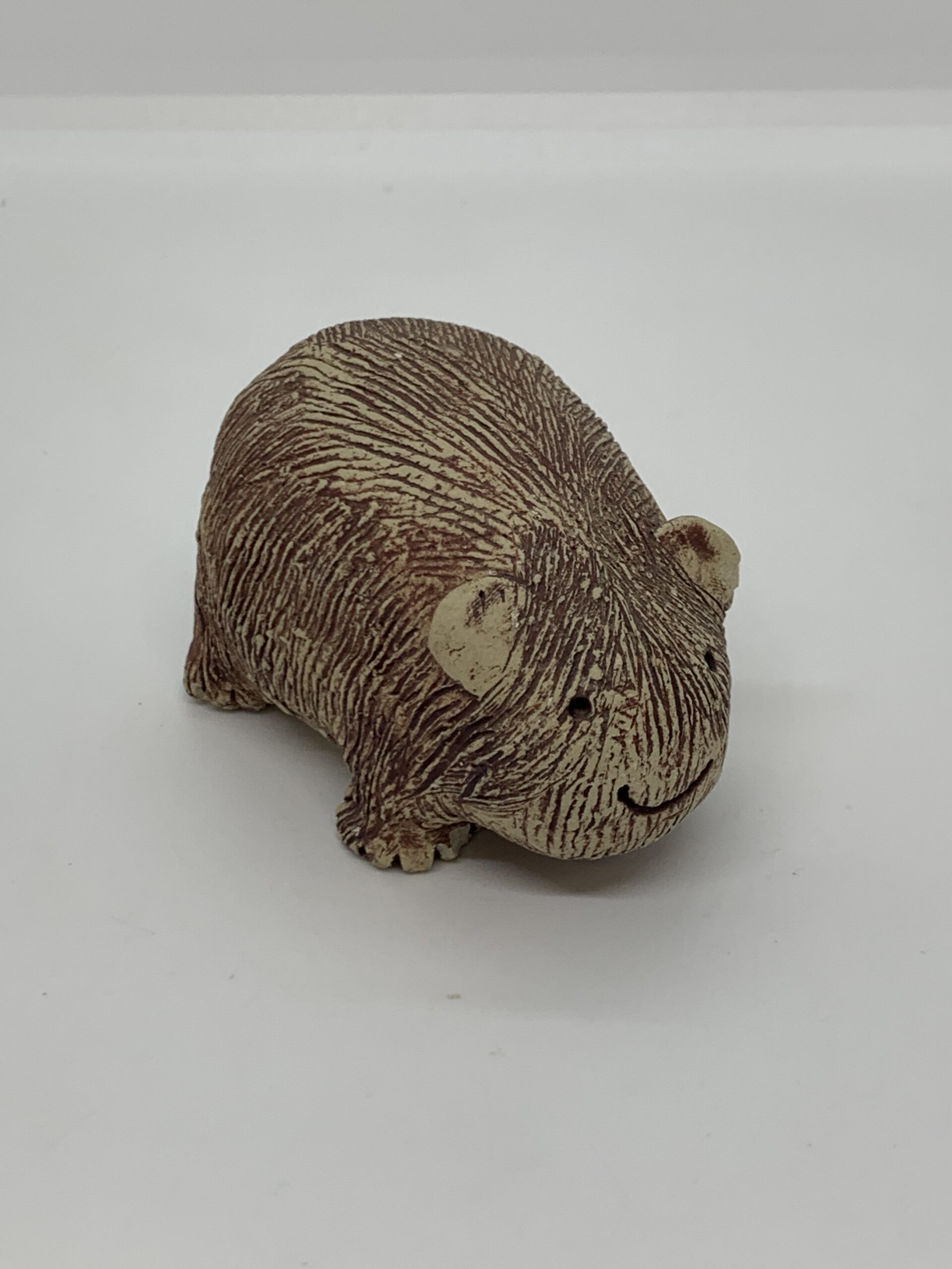 Pottery Wombat marked to base 7cm long - Vintage Keepsakes