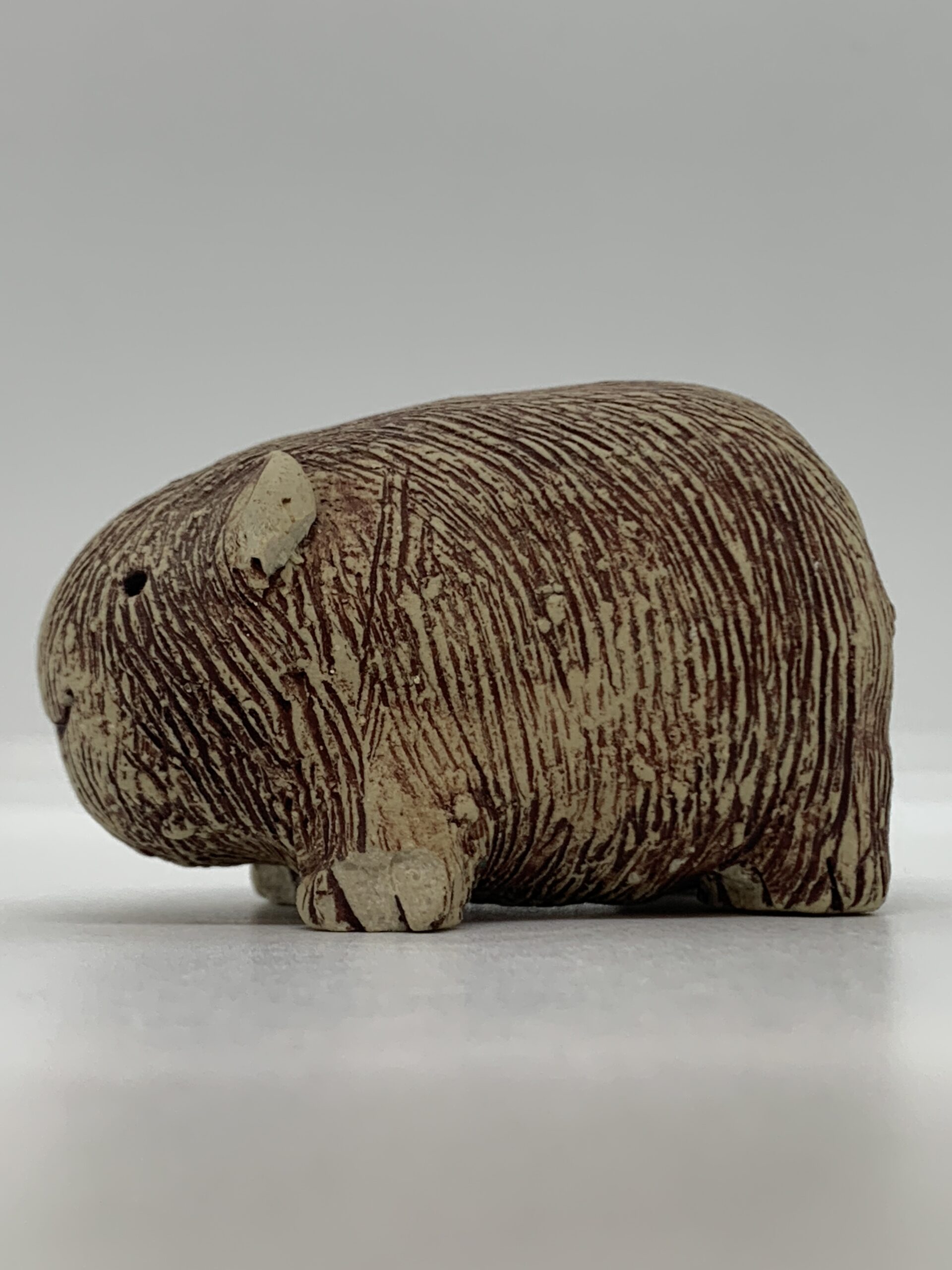 Pottery Wombat marked to base 7cm long - Vintage Keepsakes