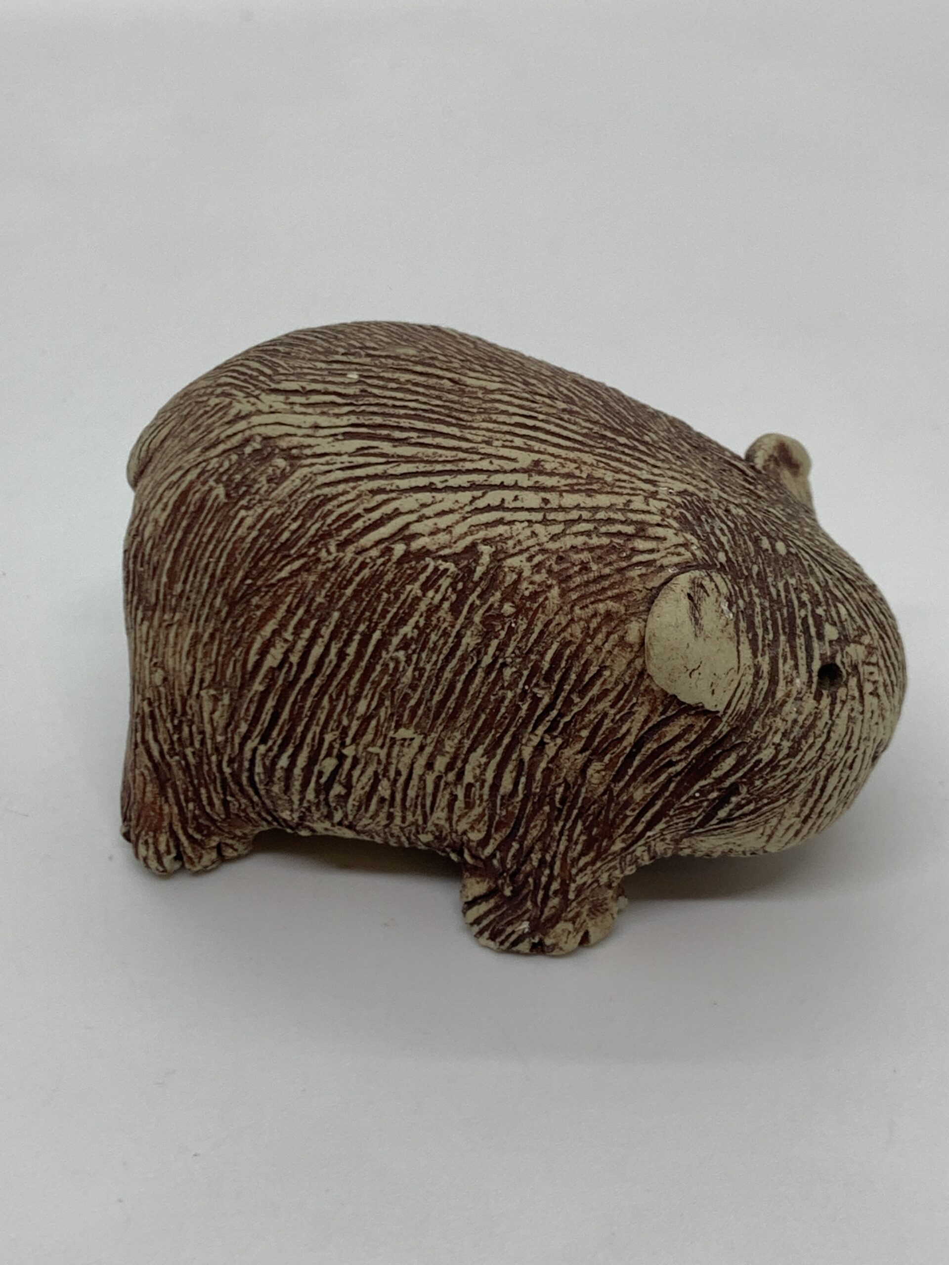 Pottery Wombat marked to base 7cm long - Vintage Keepsakes