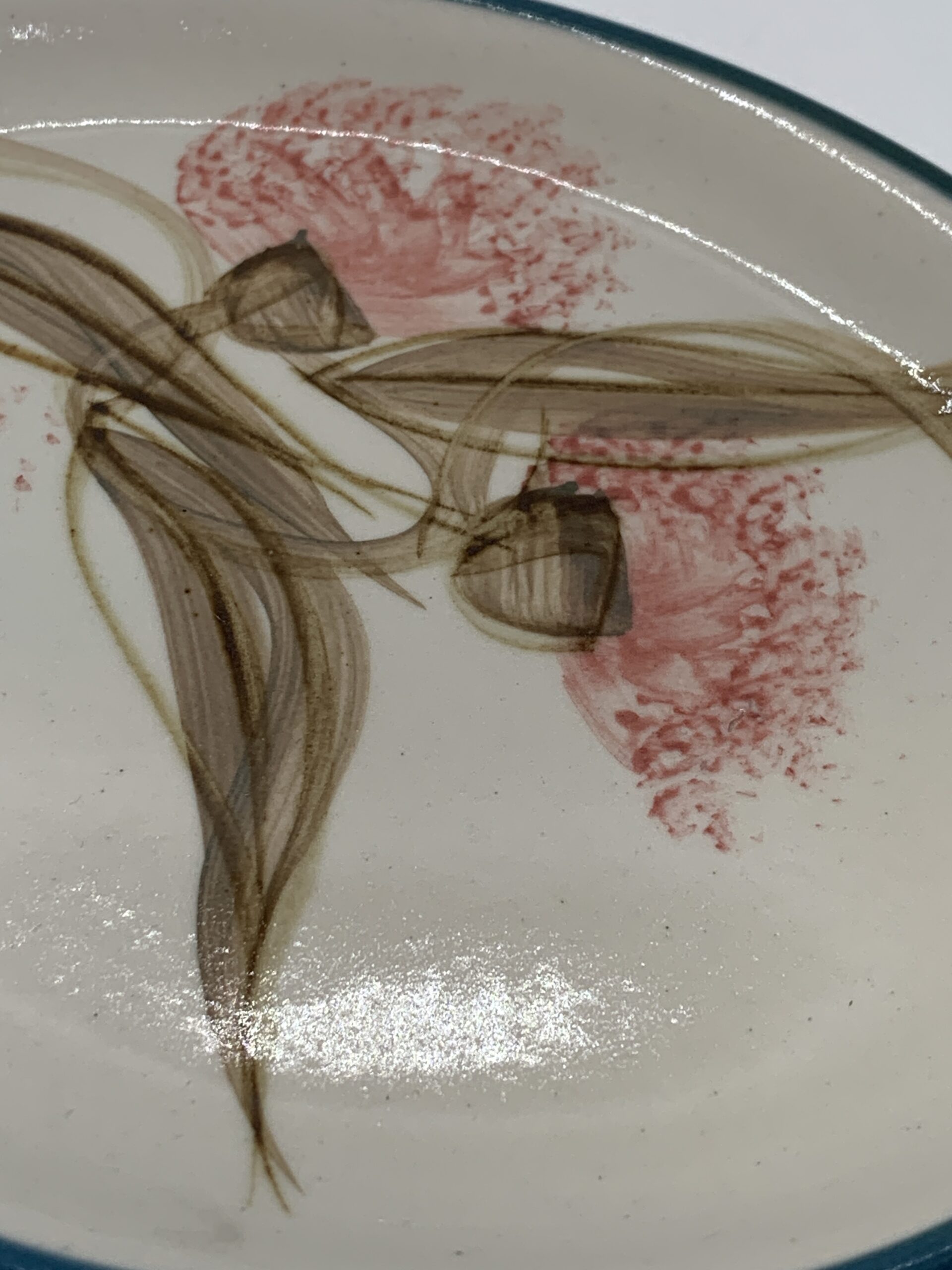 Jaree Pottery Oval Plate - flowering gum design - 20cm - Vintage Keepsakes