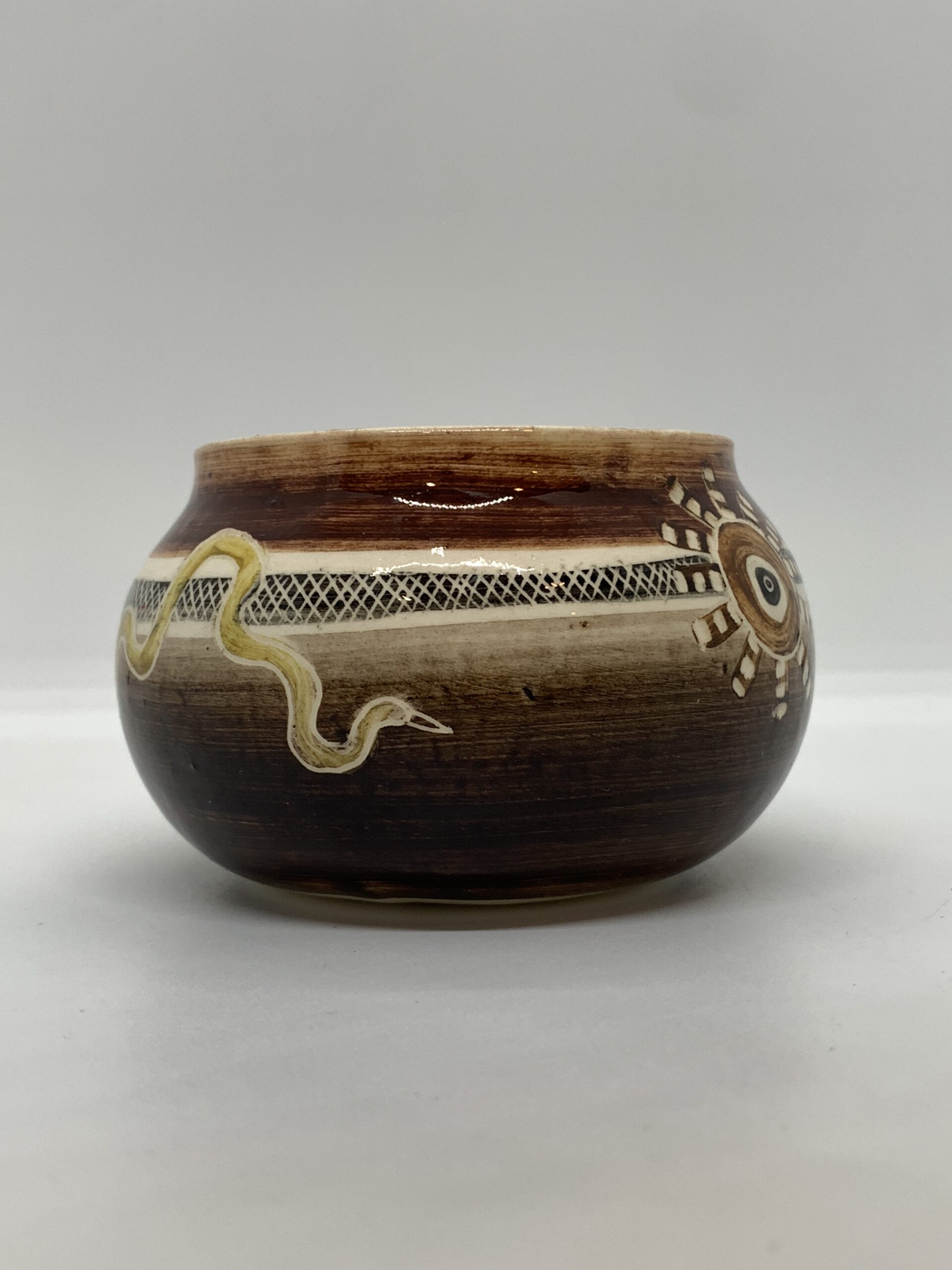 Essexware Small Bowl Aboriginal Theme 8cm - Vintage Keepsakes