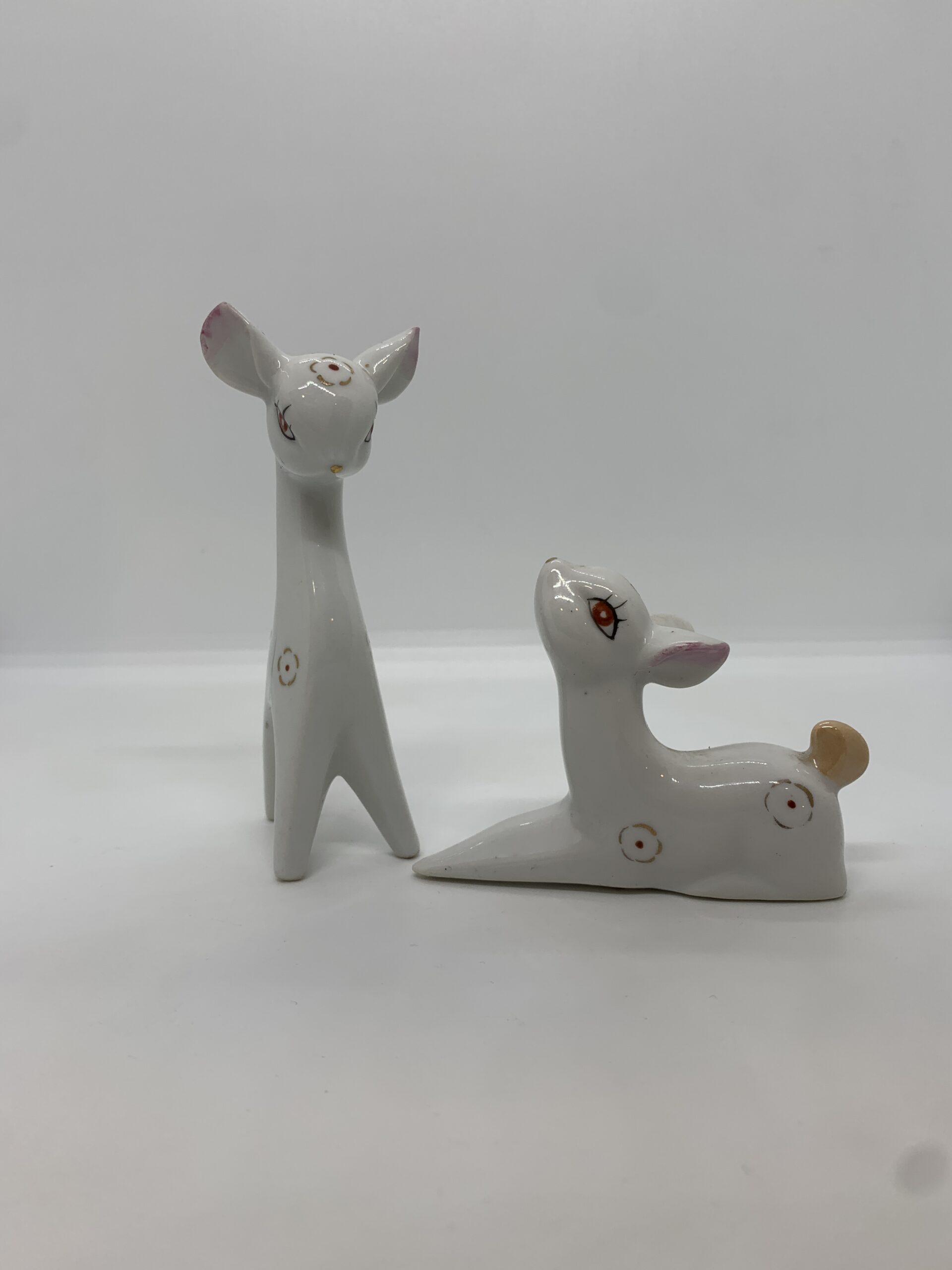 Pair of Chinese Kitsch Deer 8cm - Vintage Keepsakes