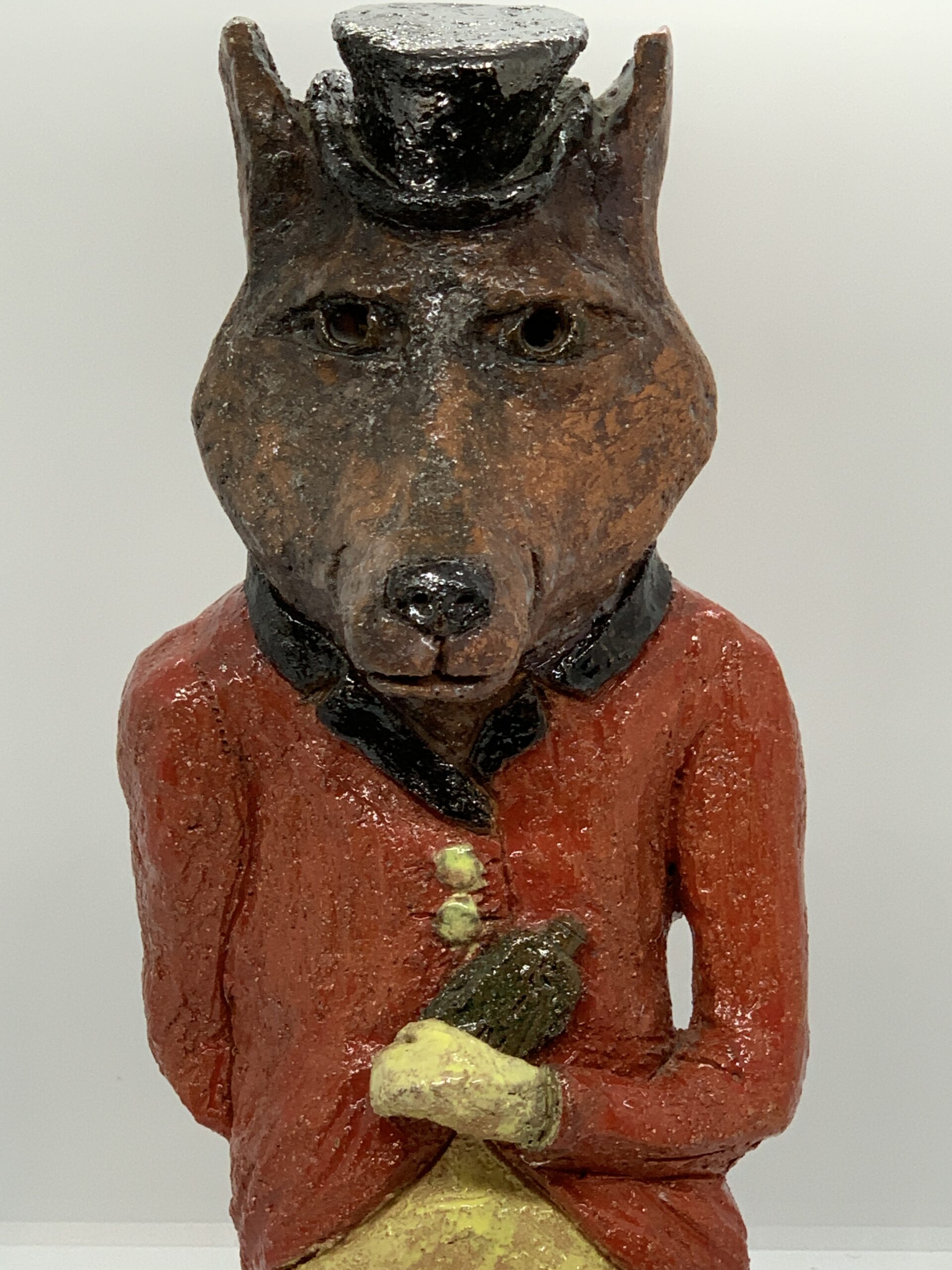Sensational Rustic Pottery Fox marked JEM 35cm - Vintage Keepsakes