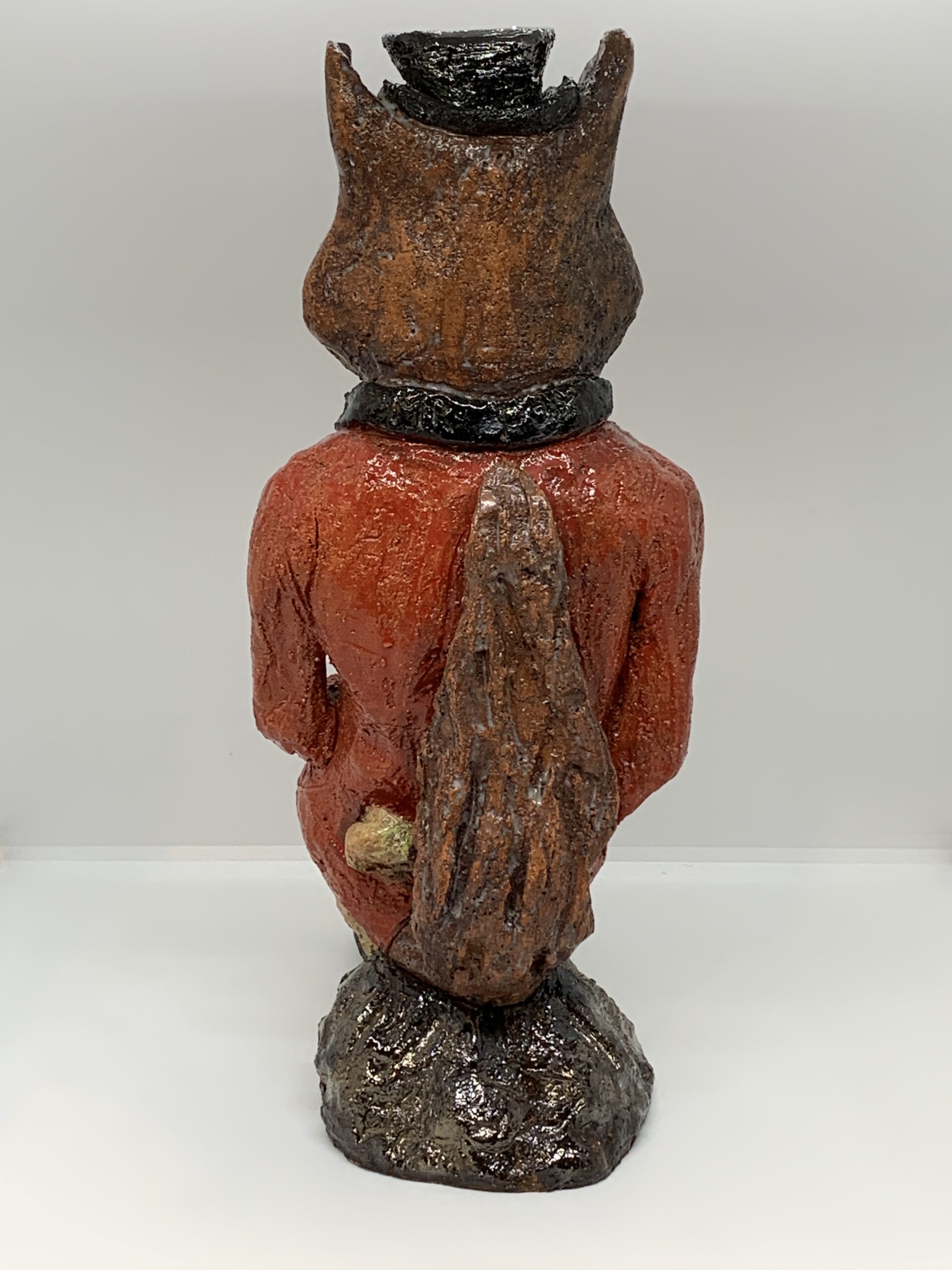 Sensational Rustic Pottery Fox marked JEM 35cm - Vintage Keepsakes