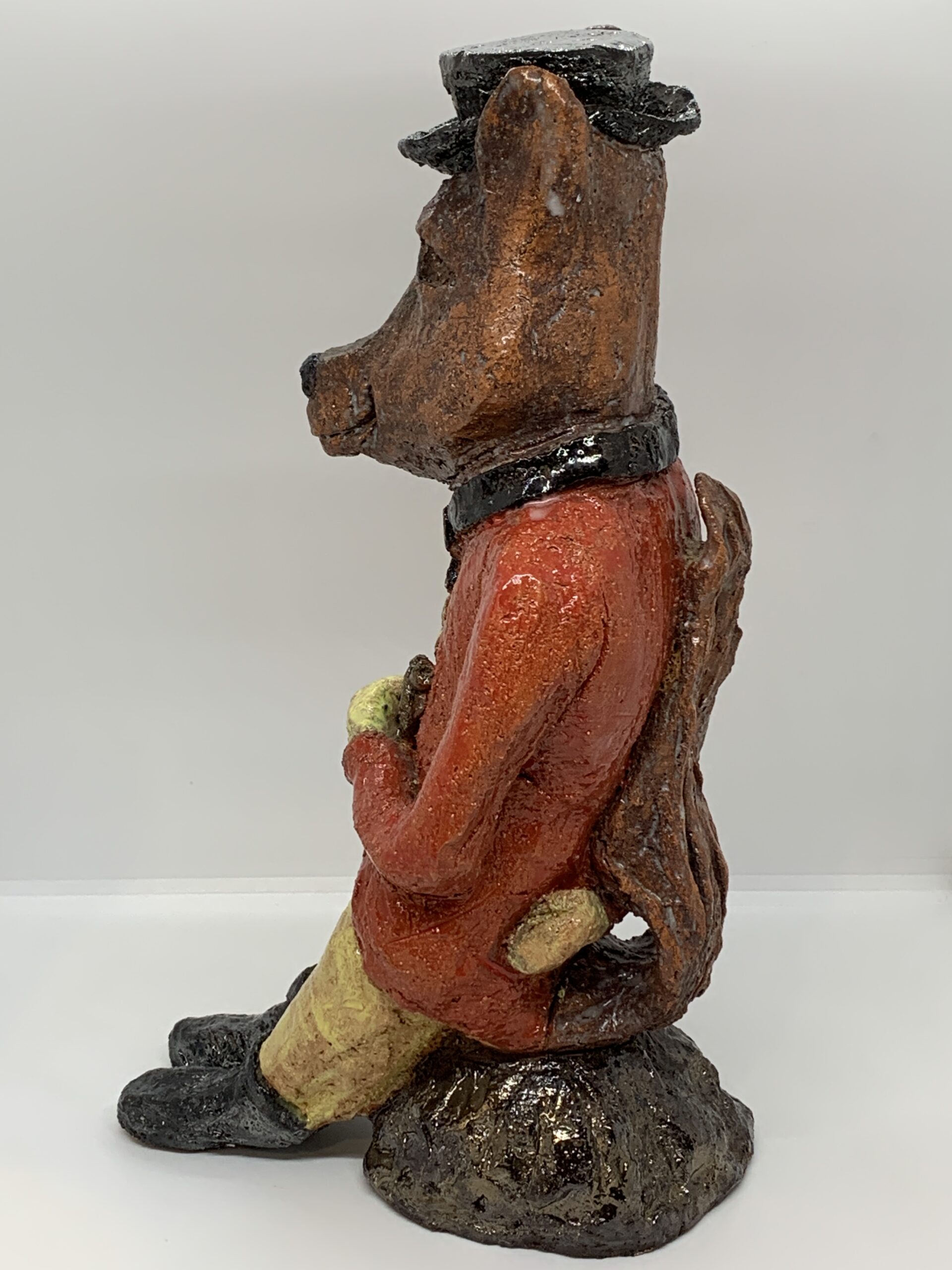 Sensational Rustic Pottery Fox marked JEM 35cm - Vintage Keepsakes