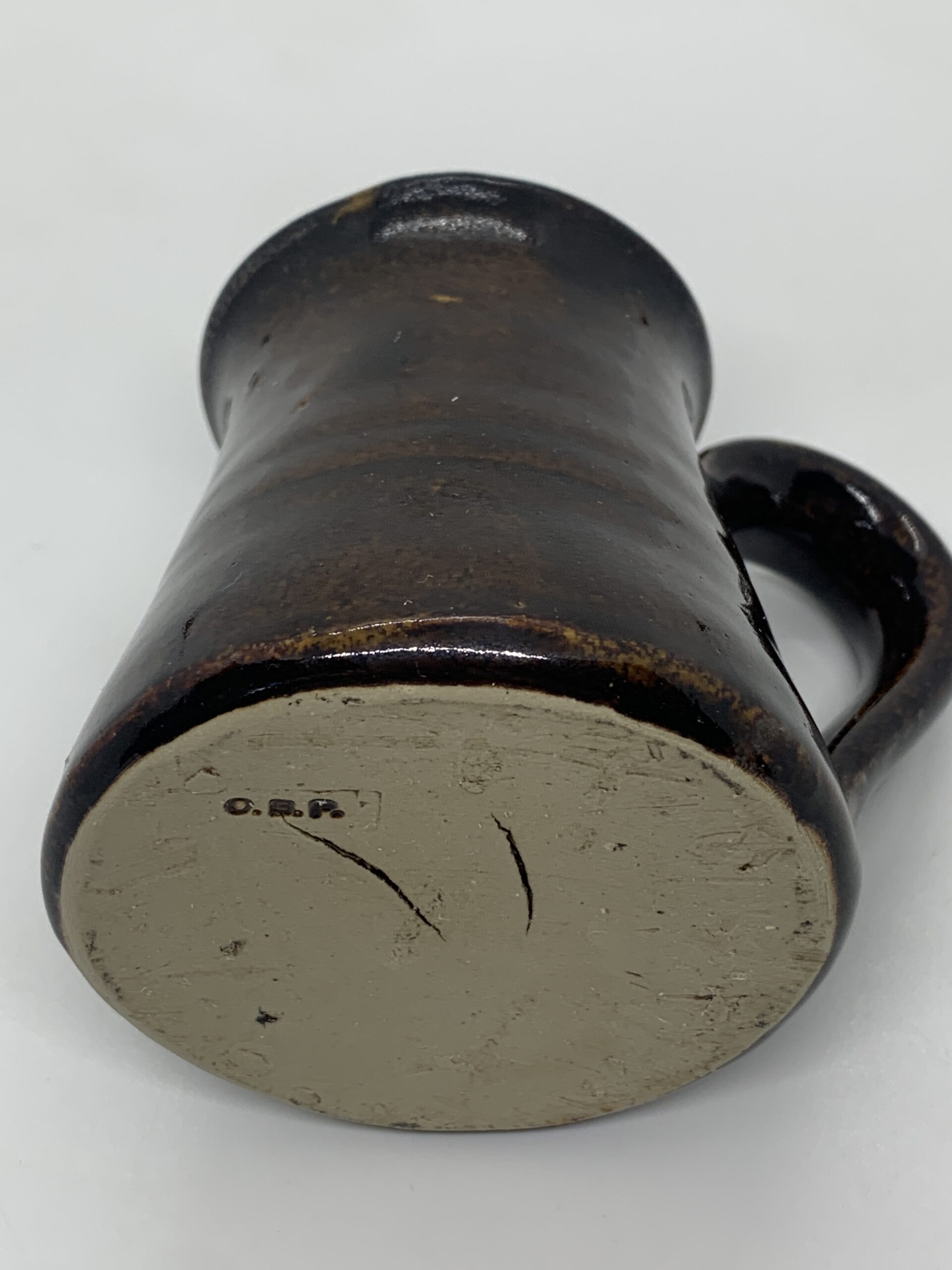 Old Ballarat Pottery Brown Mug stamped OBP to bottom - Vintage Keepsakes