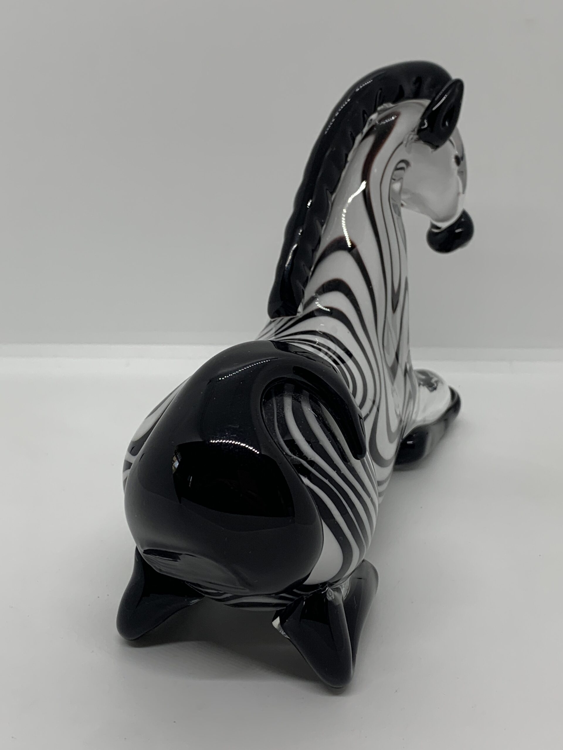 Art Glass Zebra 21cm long (sitting) - Vintage Keepsakes