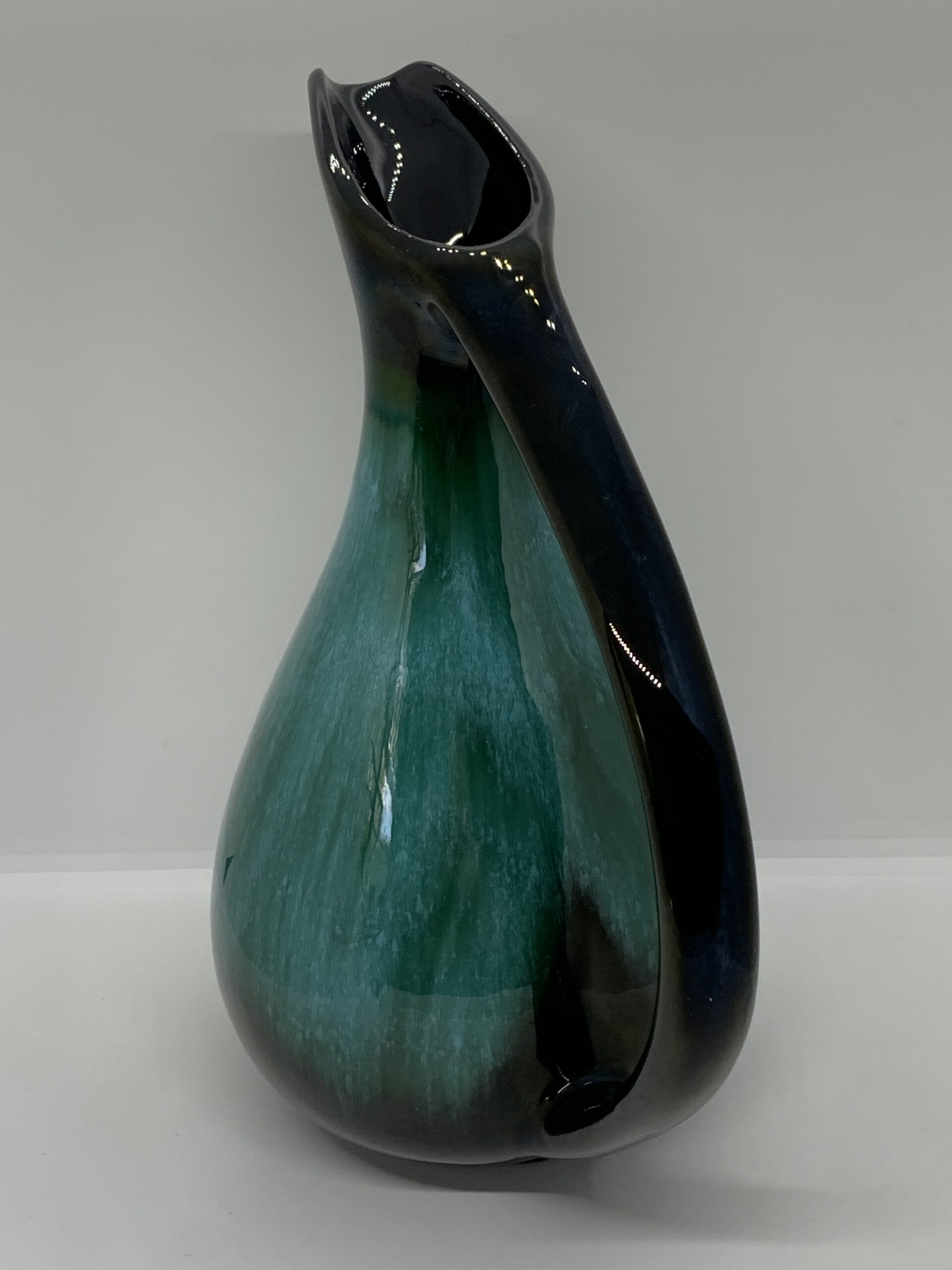 Blue Mountain Blue Green Pottery Jug 27cm - Vintage Keepsakes