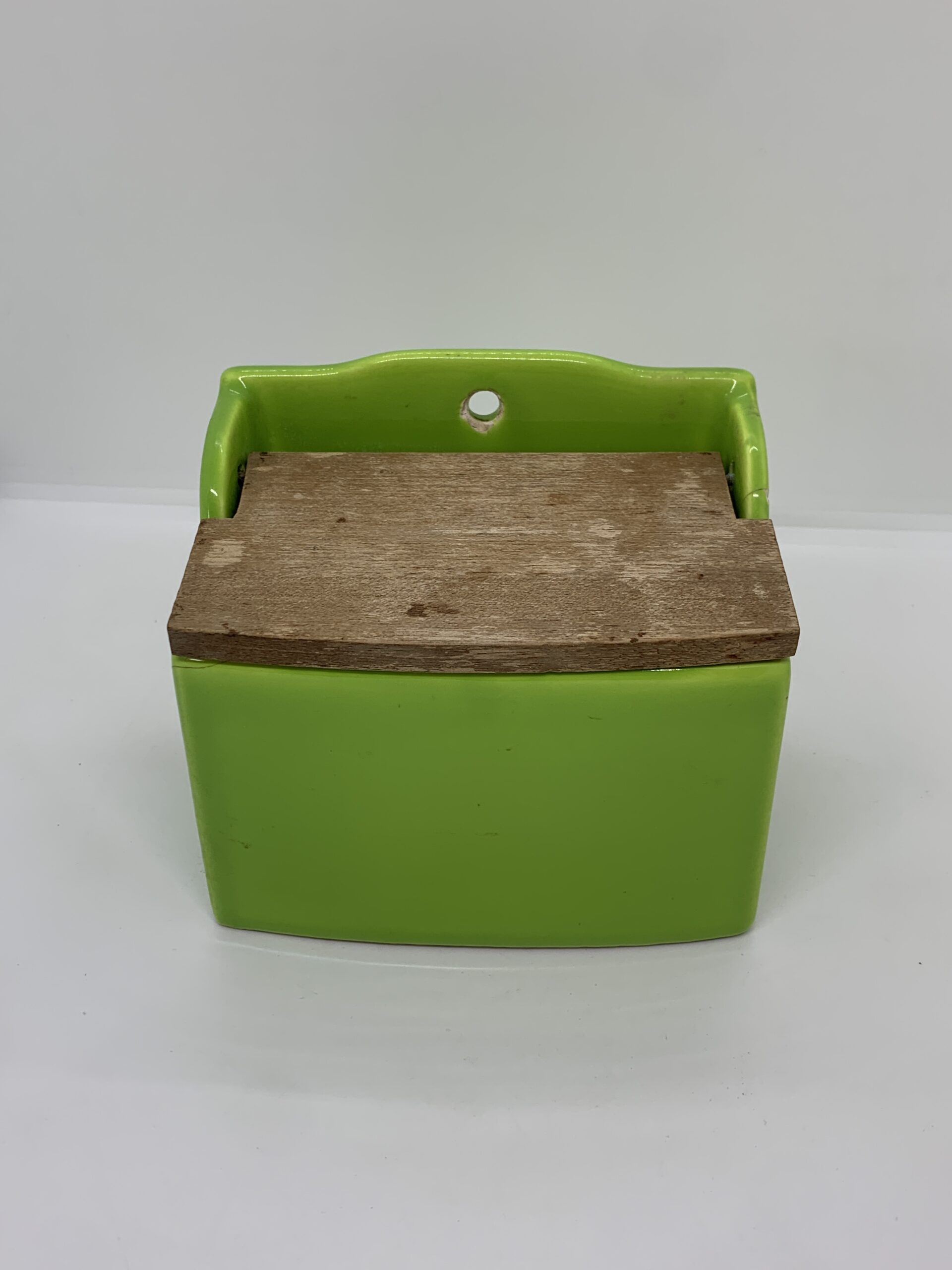 Japanese Green Salt Cellar (cracked) - Vintage Keepsakes