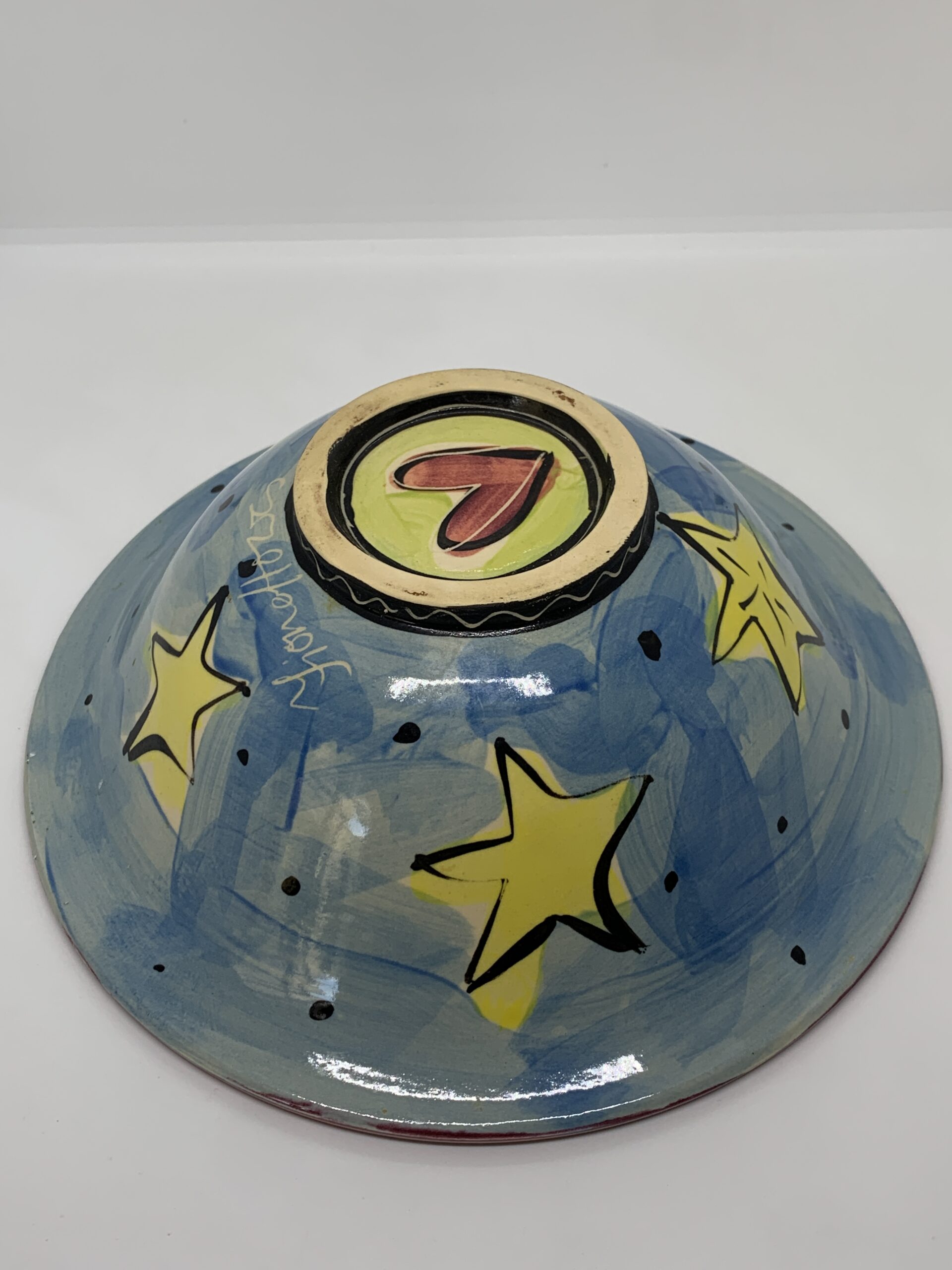 Fiona Howes Australian Studio Pottery Colorful Bowl 24cm wide - Vintage ...