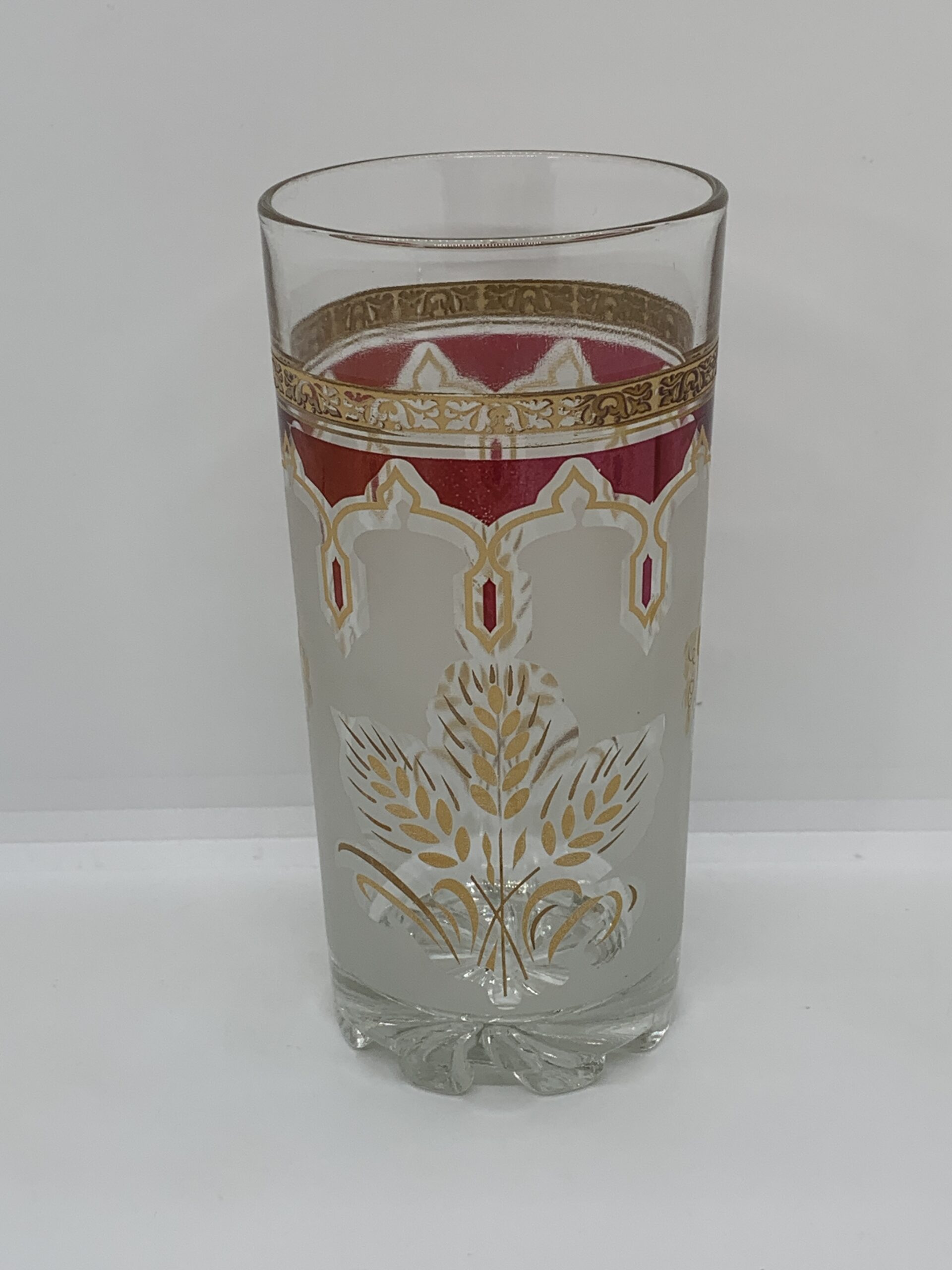 Vintage Drinking Glass with Pattern 14cm - Vintage Keepsakes