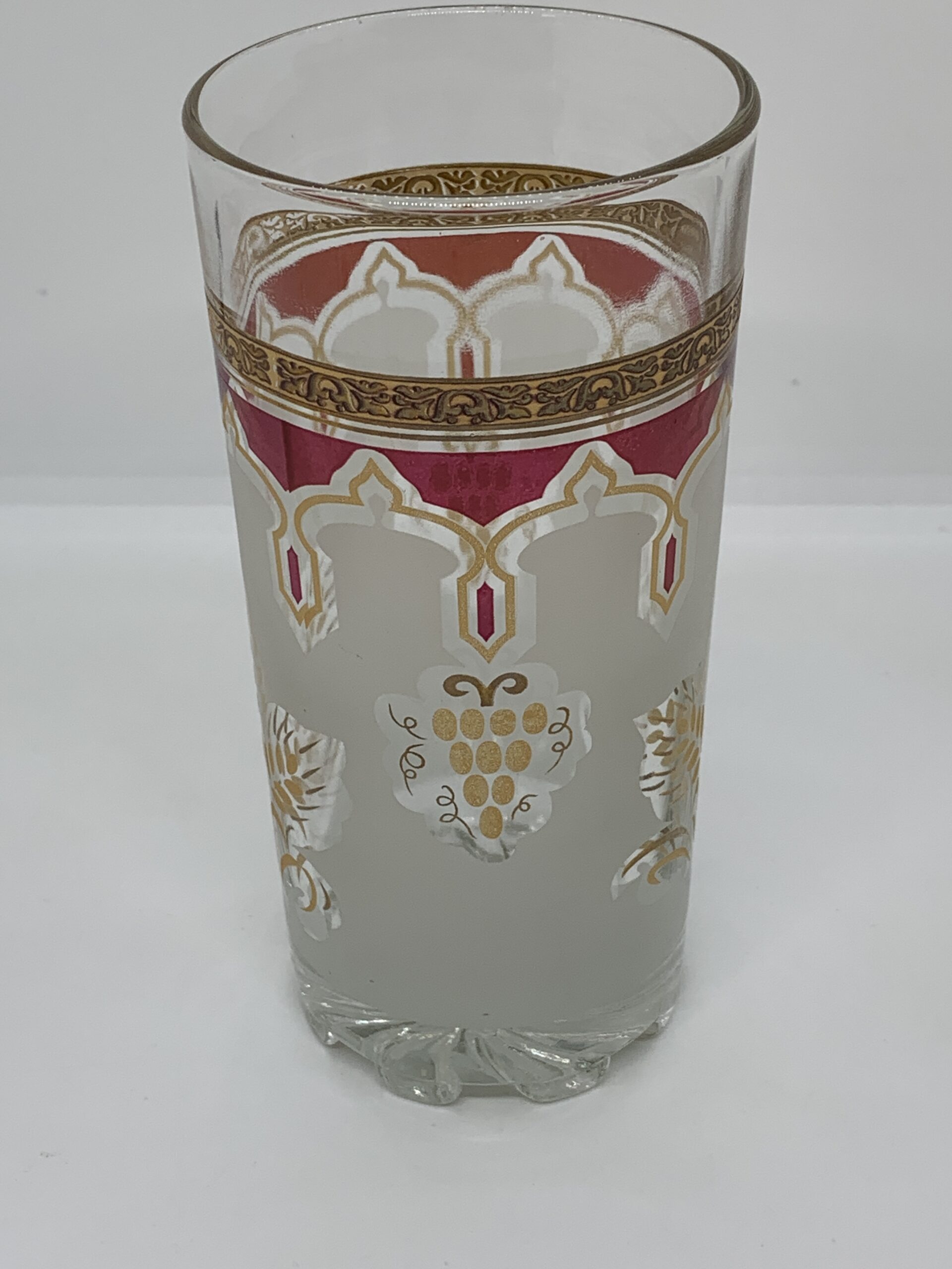 Vintage Drinking Glass with Pattern 14cm - Vintage Keepsakes