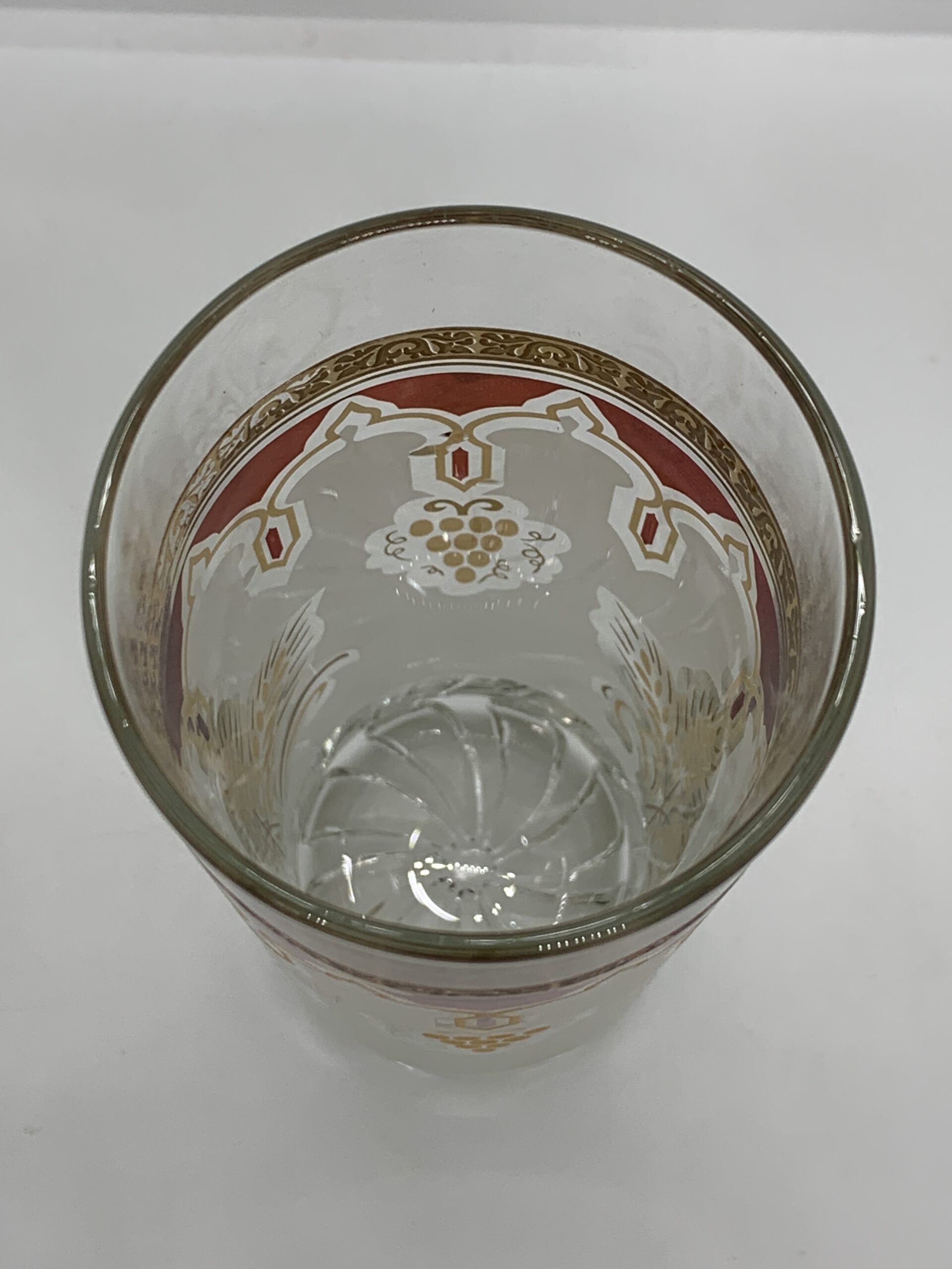 Vintage Drinking Glass with Pattern 14cm - Vintage Keepsakes
