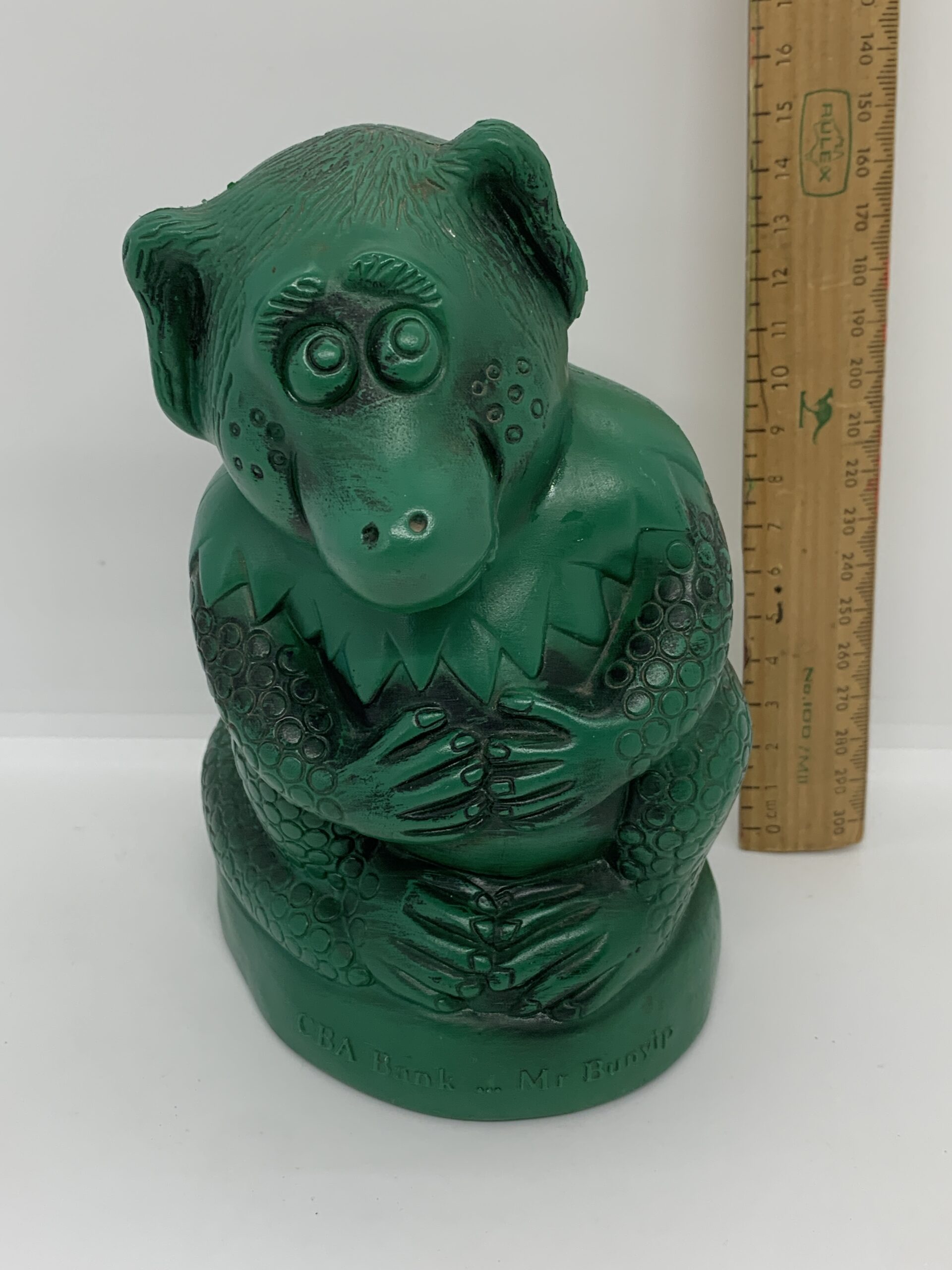 Vintage CBA Mr Bunyip Plastic Money Box 16cm - Vintage Keepsakes