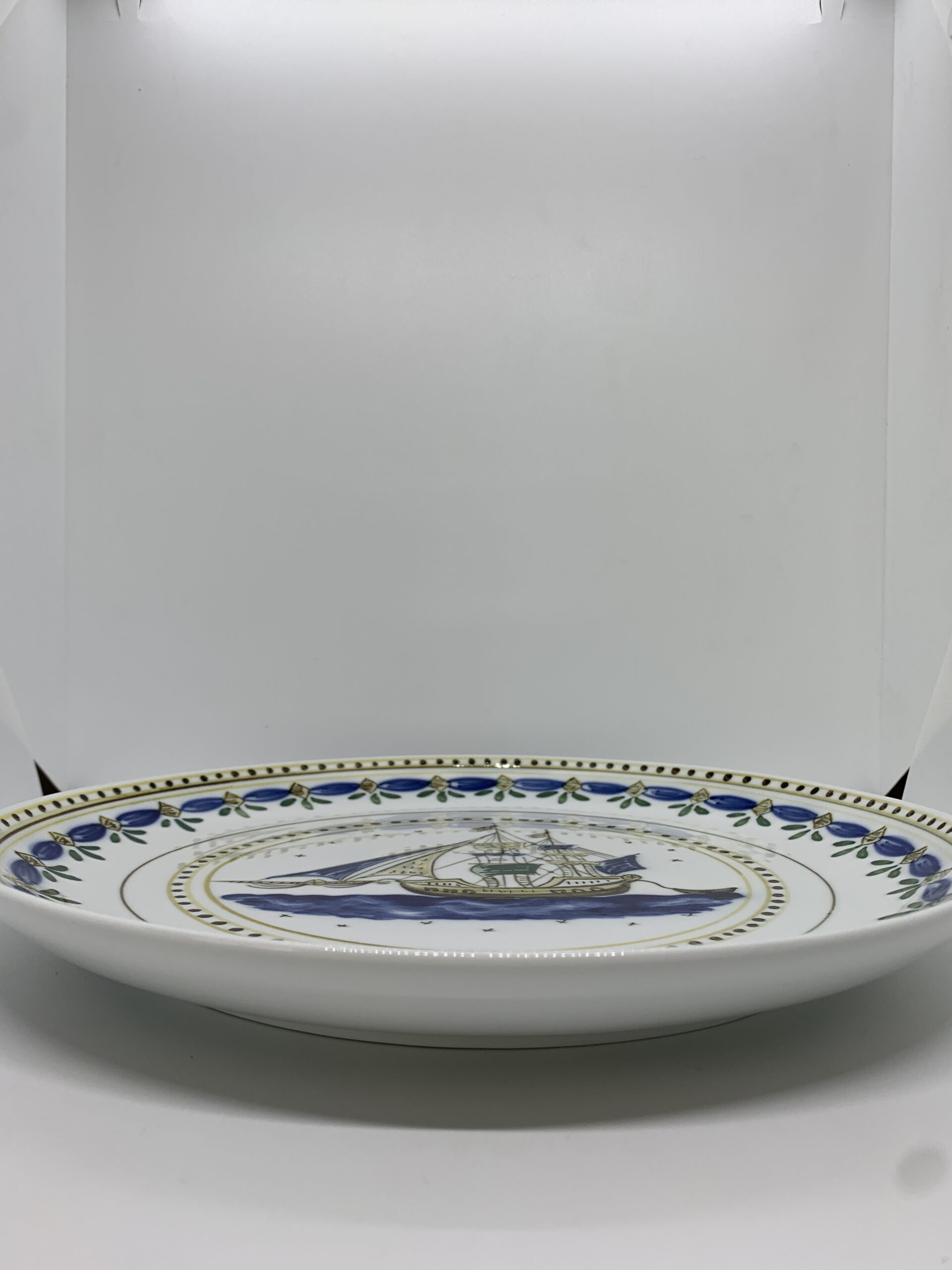 Vintage Hand Painted likely Portuguese 30cm Ship Plate - Vintage Keepsakes