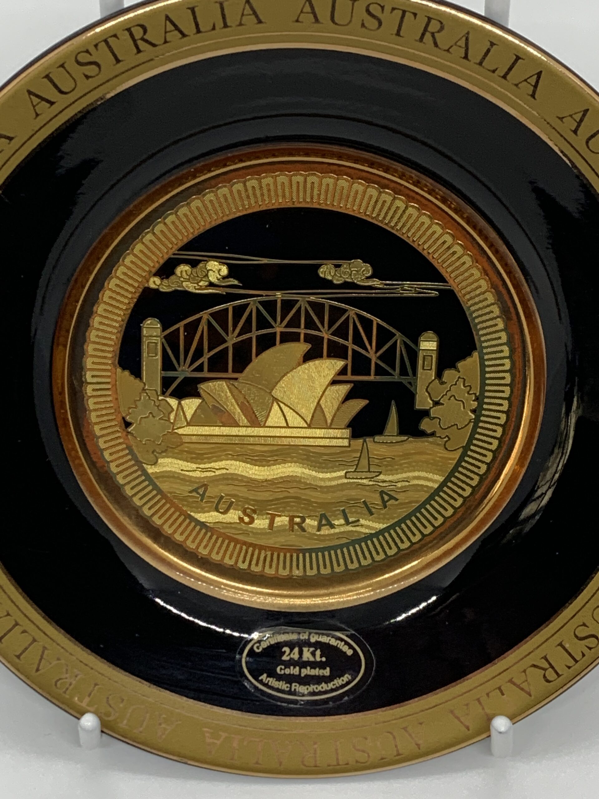 Sydney Opera House and Harbour Bridge 24ct Gold Plate 15cm - Vintage ...