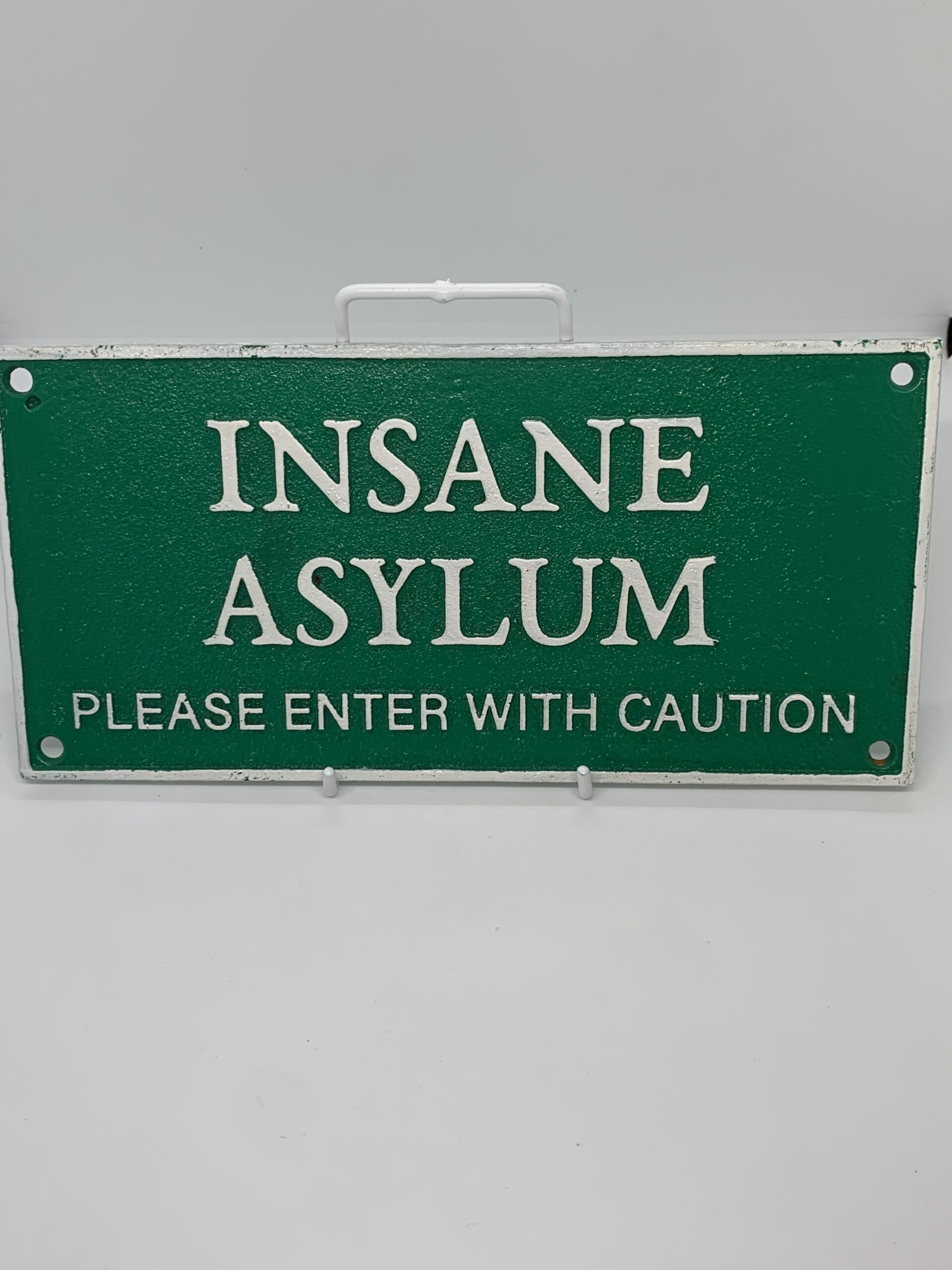 Insane Asylum - Cast Iron Sign - 13x27cm - Vintage Keepsakes