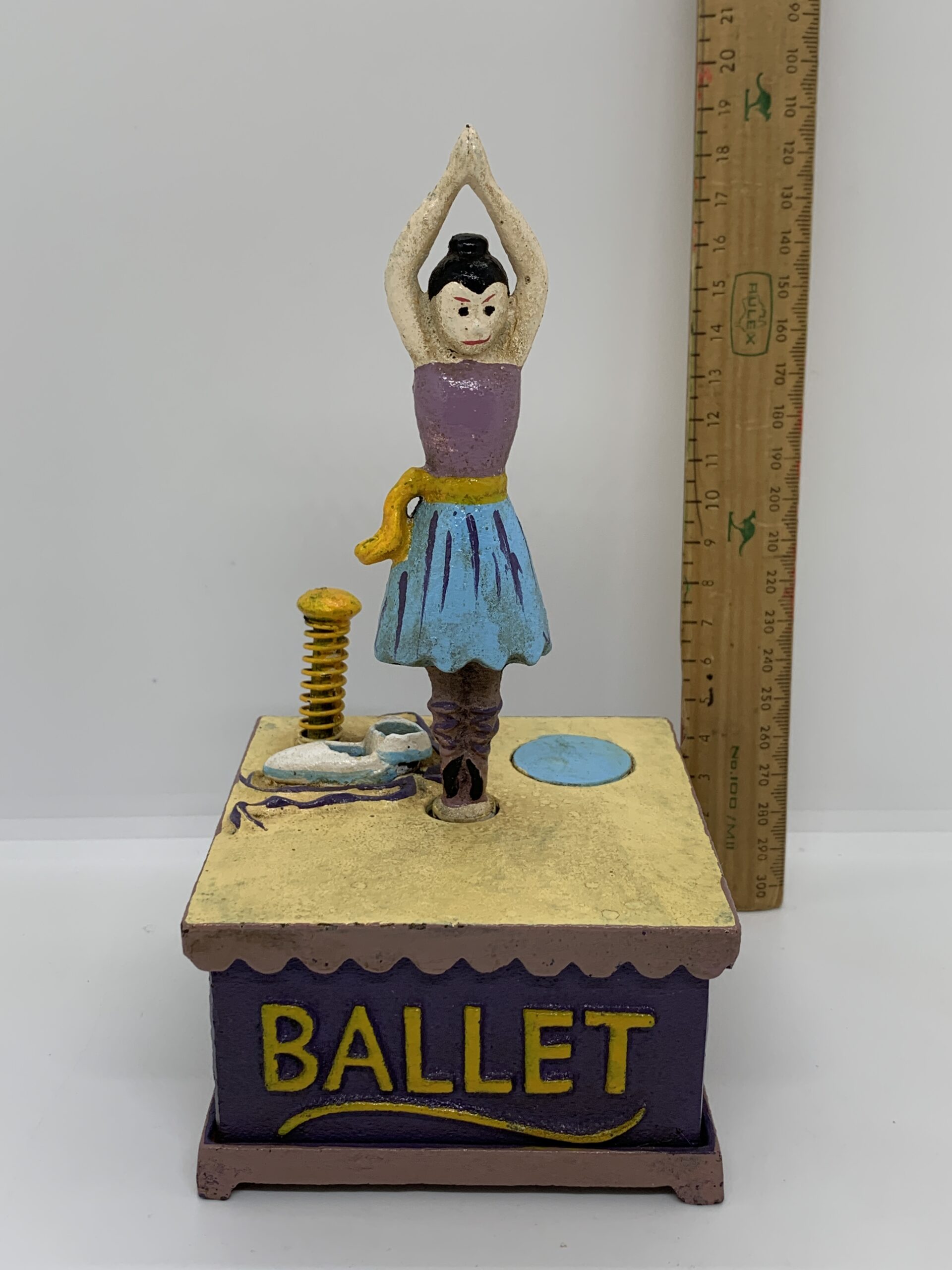 Cast Iron Ballet Dancing Figure Money Box 18cm - Vintage Keepsakes