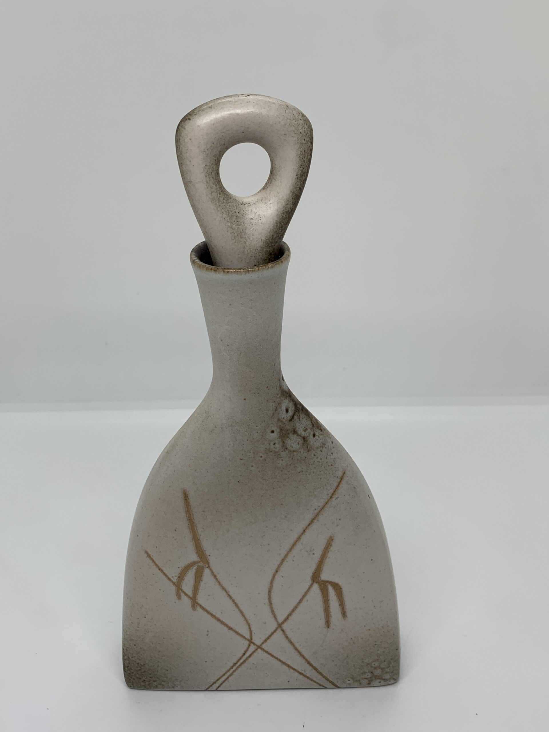 Ellis Pottery Wheat Pattern Oil Bottle - 47a (repaired stopper ...