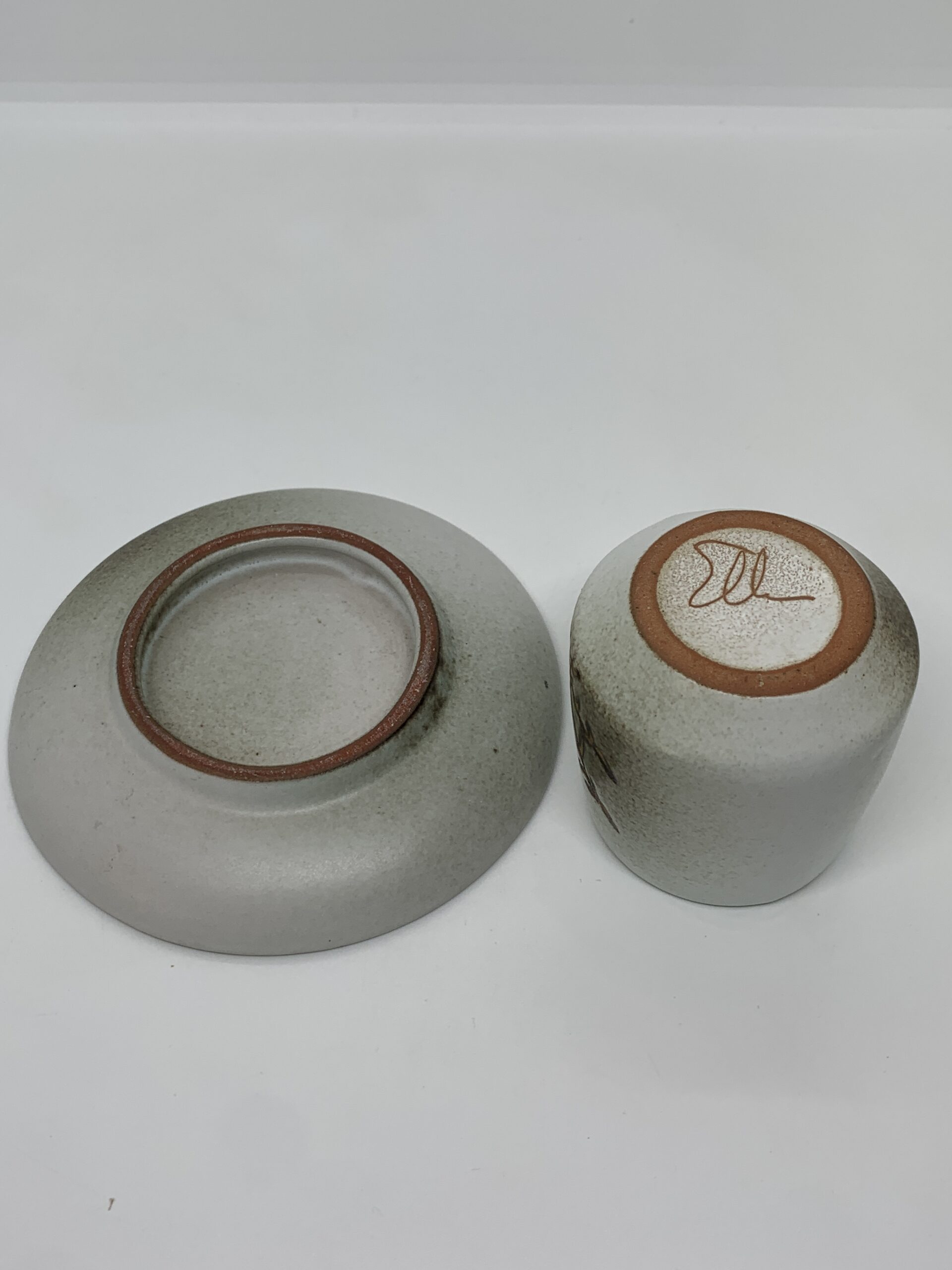 Ellis Pottery Wheat Pattern Cup and Saucer - Vintage Keepsakes