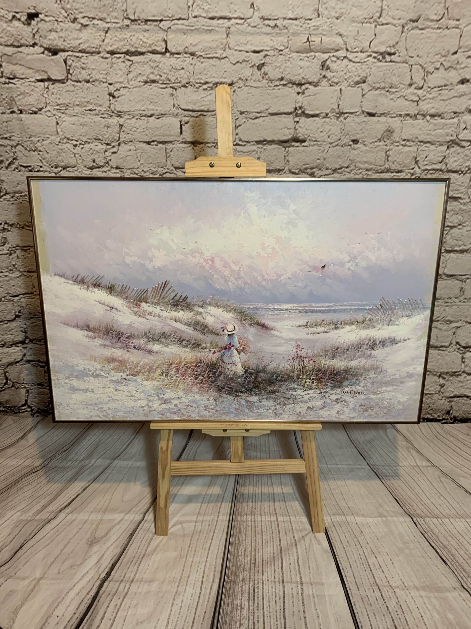 W Brian Seascape Oil Painting on Board 63x97cm - Vintage Keepsakes
