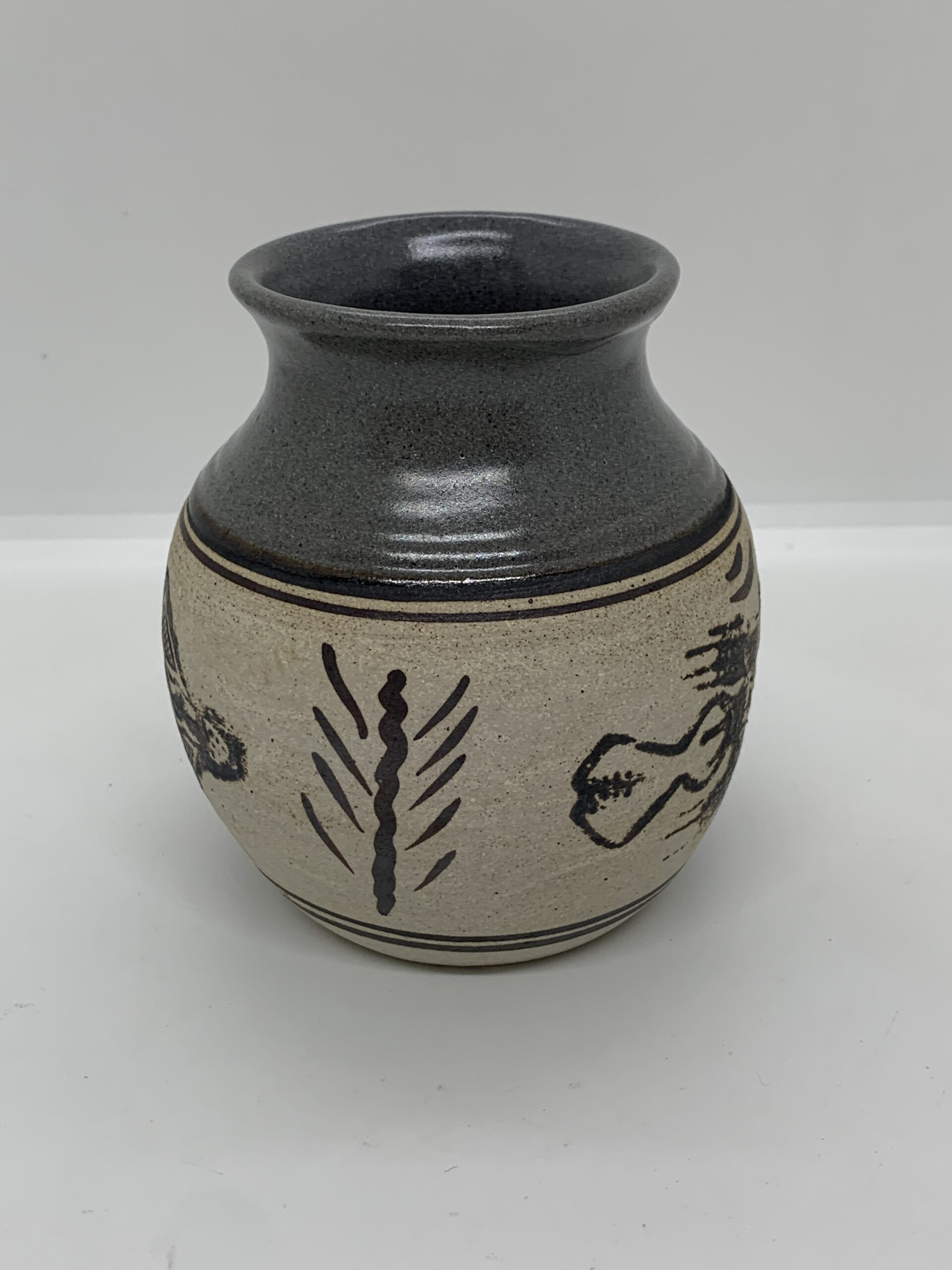 Vintage Barambah Australian Pottery Vase 10cm - Aboriginal Theme ...