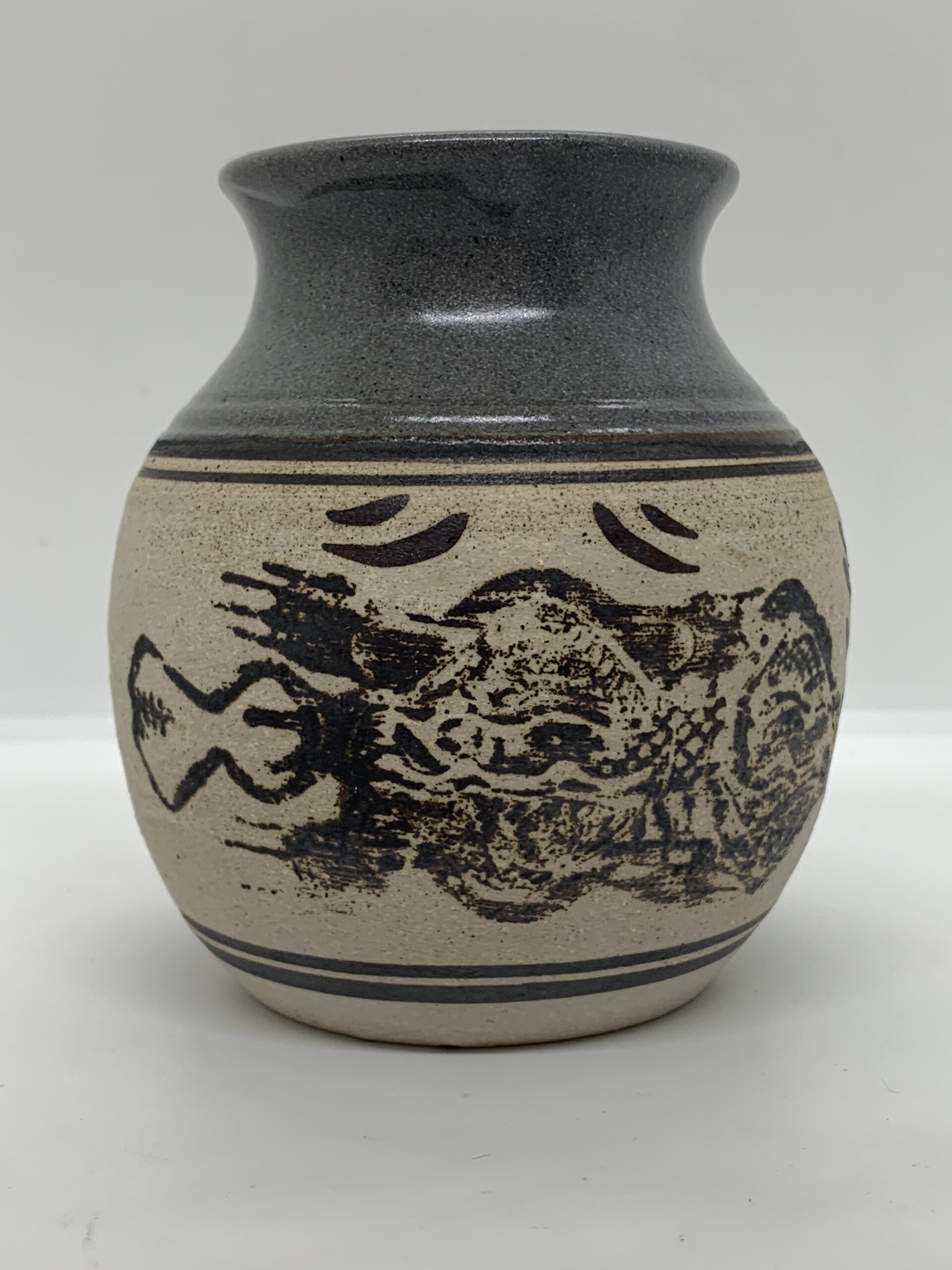 Vintage Barambah Australian Pottery Vase 10cm - Aboriginal Theme ...