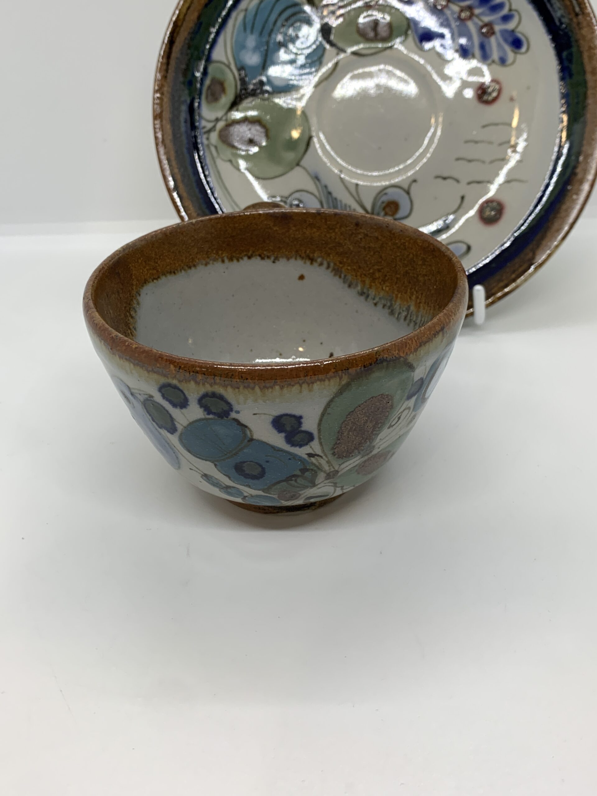 Ken Edwards Mexican Pottery Cup and Saucer - Vintage Keepsakes