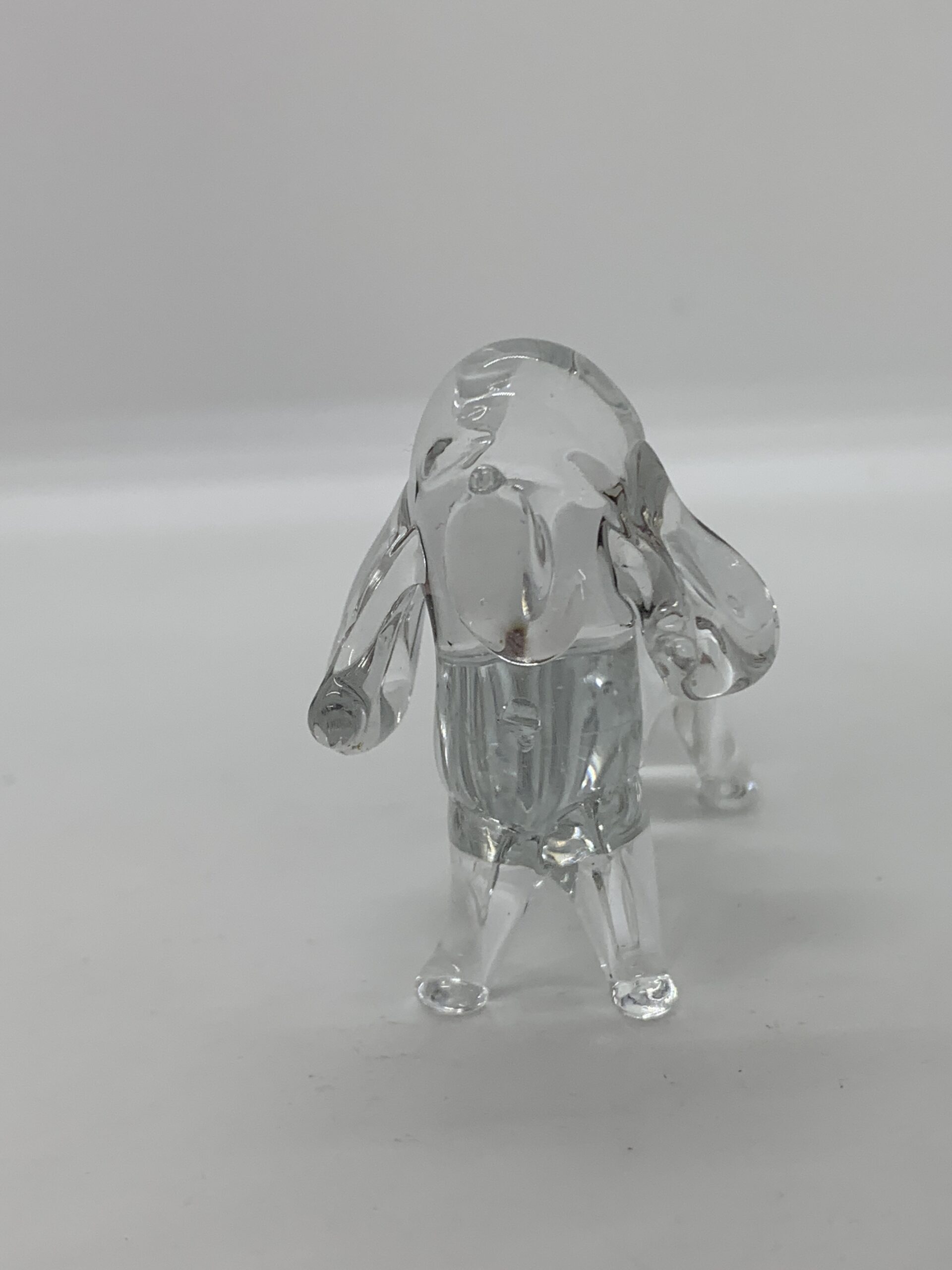 Clear Glass Dog 11cm long - Vintage Keepsakes
