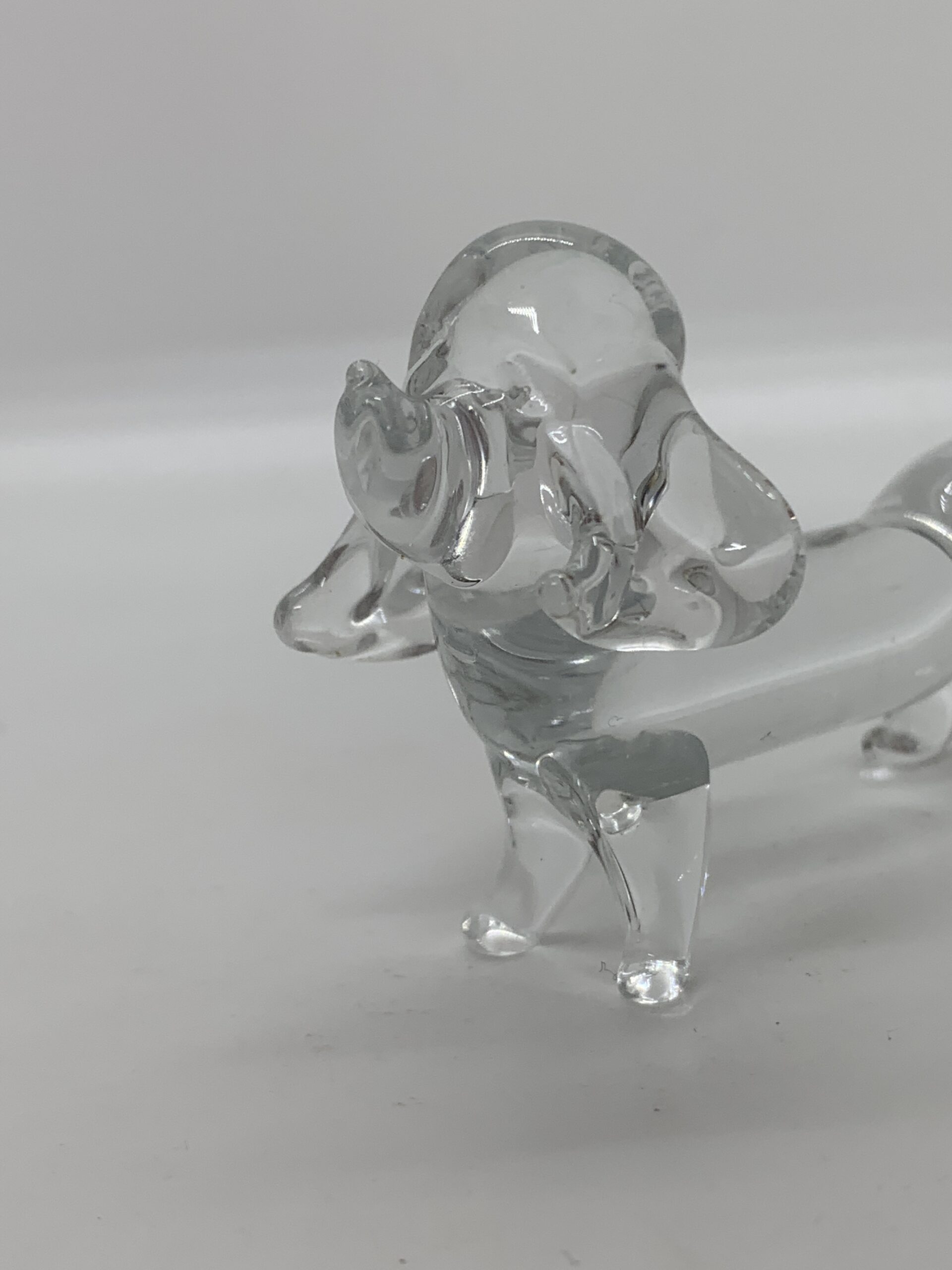 Clear Glass Dog 11cm long - Vintage Keepsakes