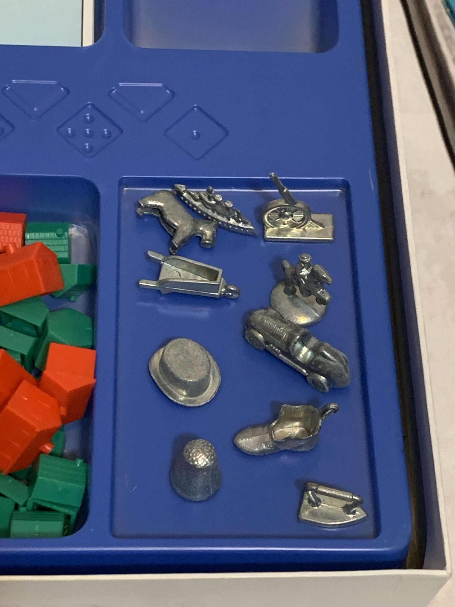 Monopoly Game (metal pieces - no instructions, dice) - Vintage Keepsakes